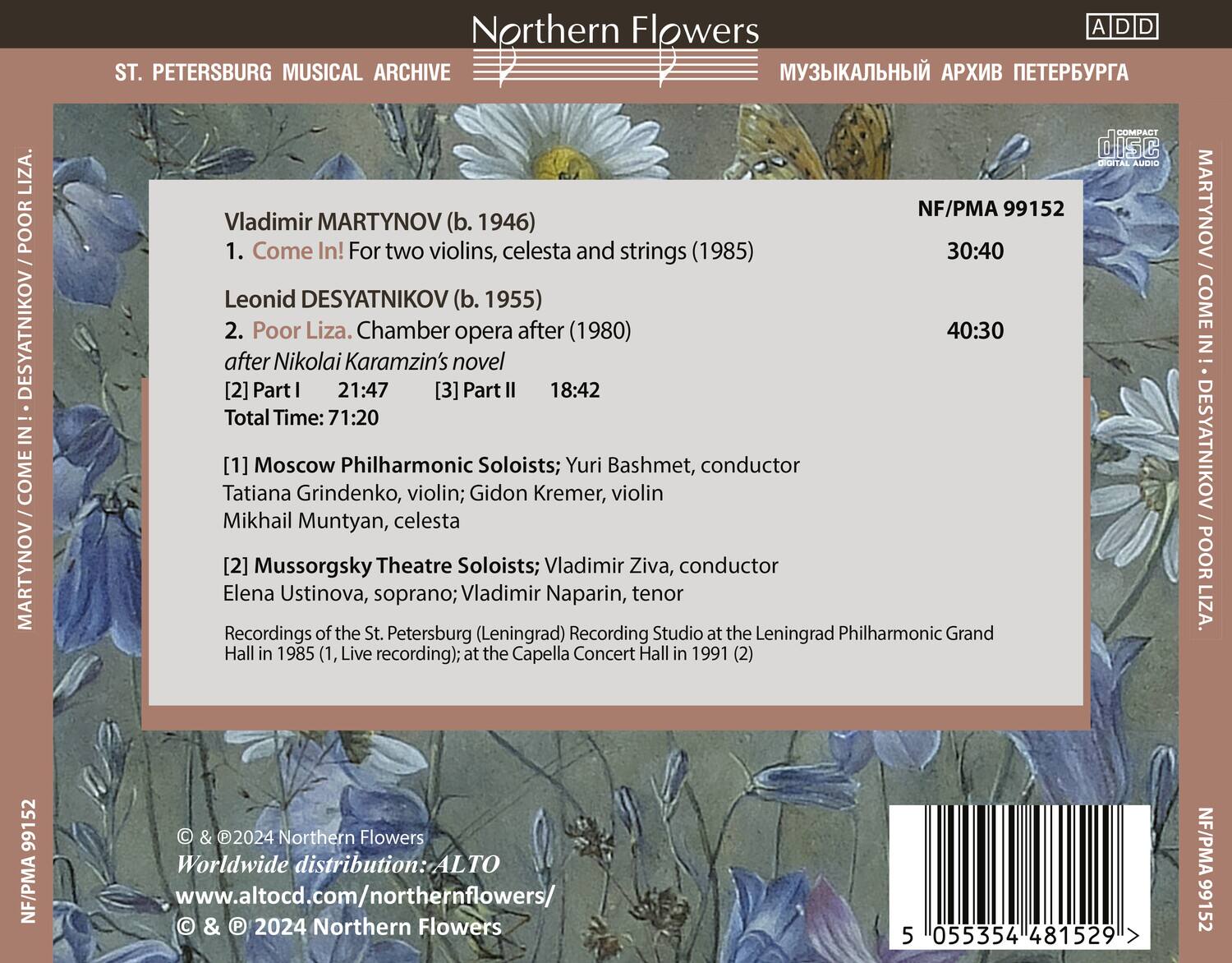 Yuri Bashmet Vladimir Martynov Come in: Leonid Desyatnikov Poor Liza COMPACT DISCS [CD] - Best Buy