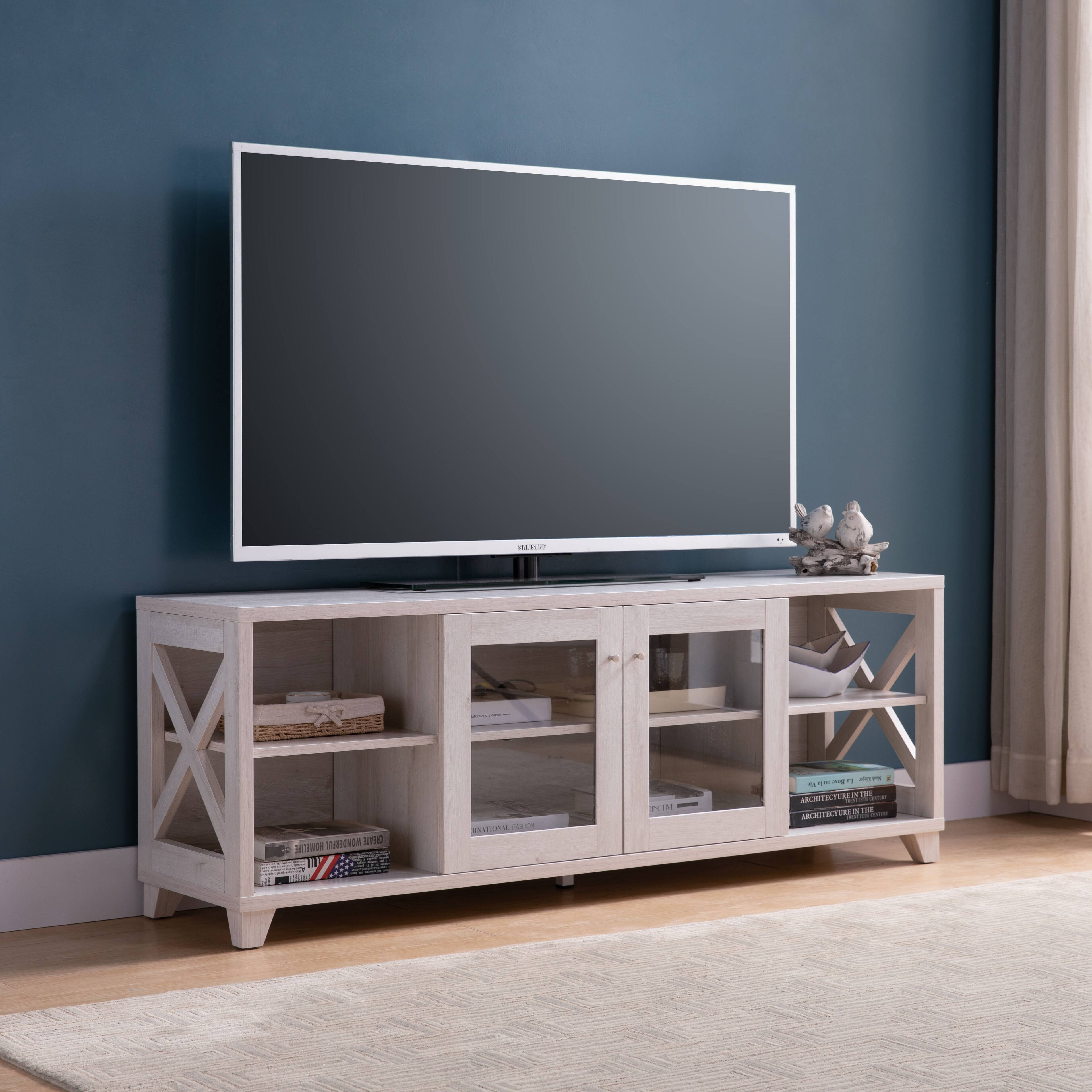 APRILSOUL 60 Farmhouse Entertainment Center TV Stand 4 Shelves ...