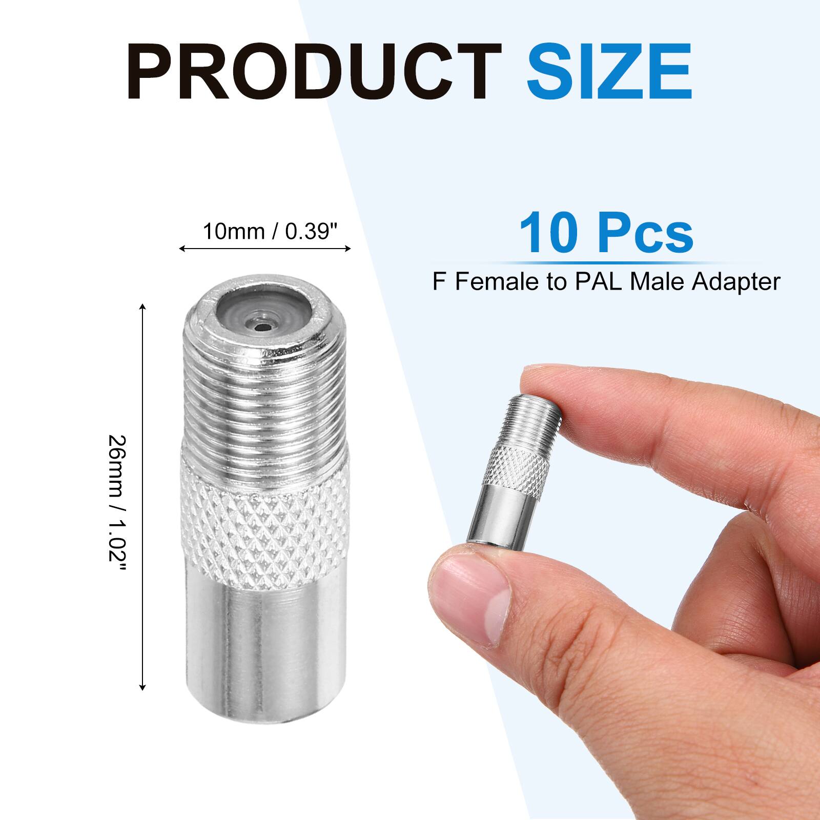Unique Bargains 10pcs Coaxial Connector, F Female to PAL Male, 75 Ohm ...