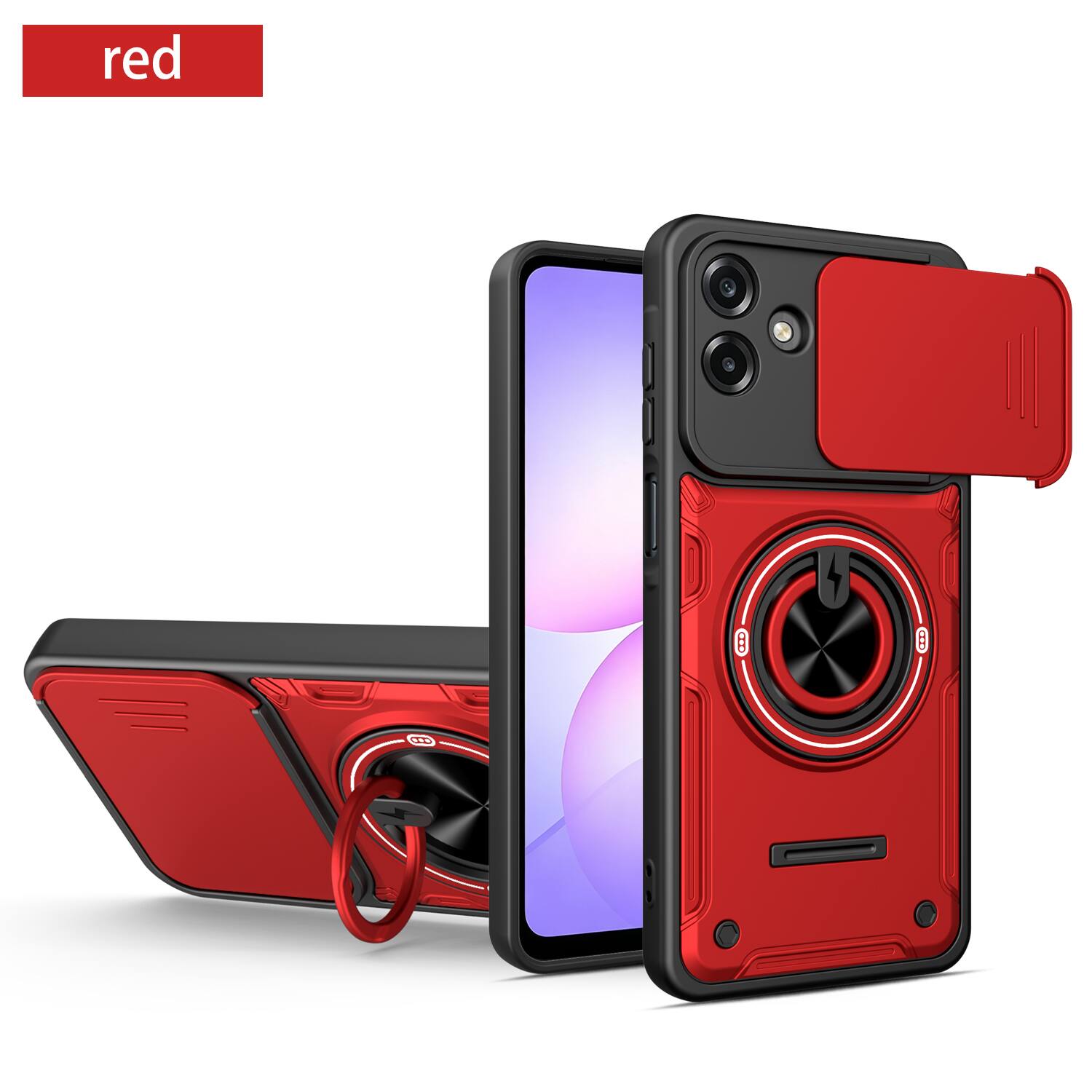 Dteck Shockproof Case for Samsung Galaxy A07 with Slide Lens Protector ...