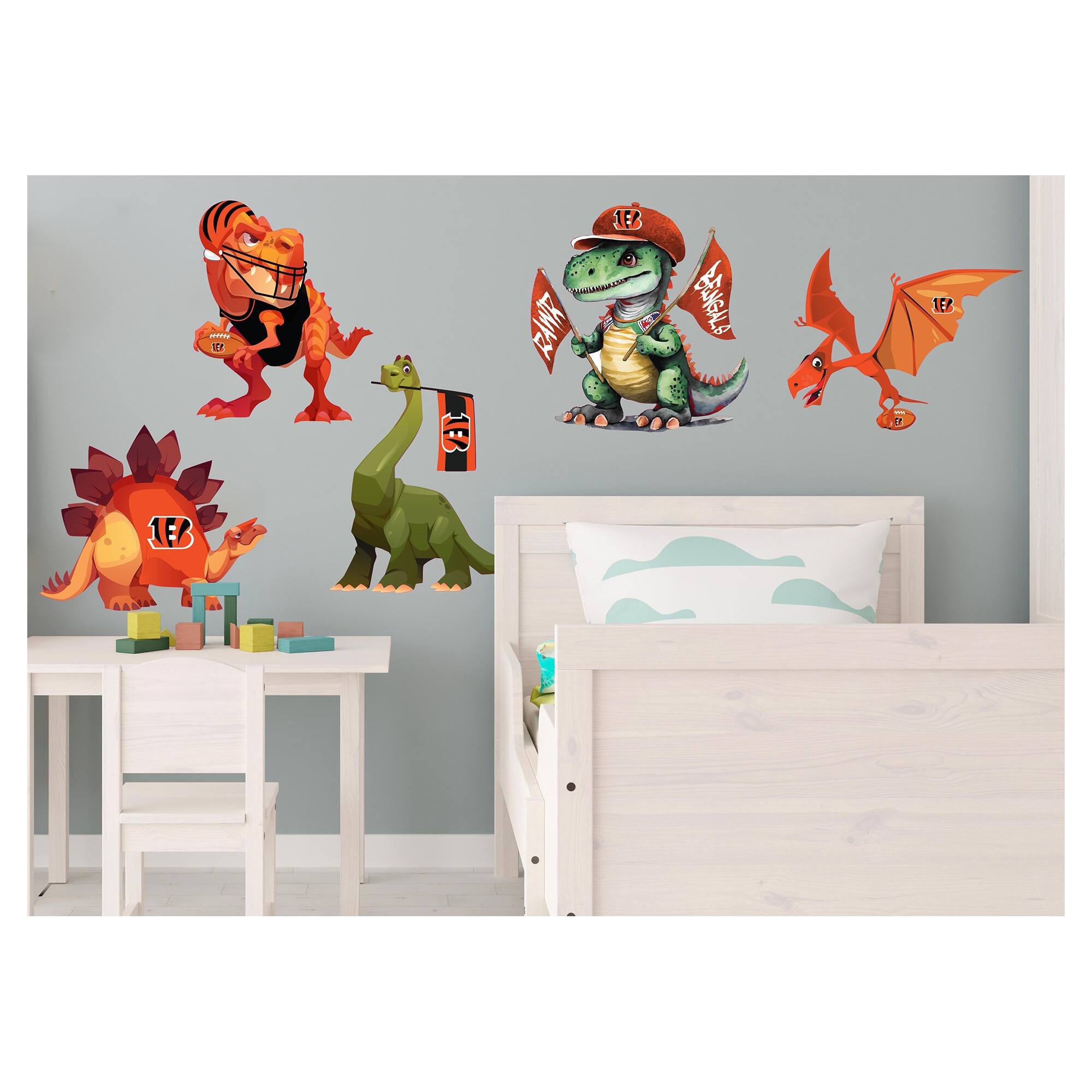 Fan Creations Cincinnati Bengals Dinosaurs Wall Decal Set Multicolor ...