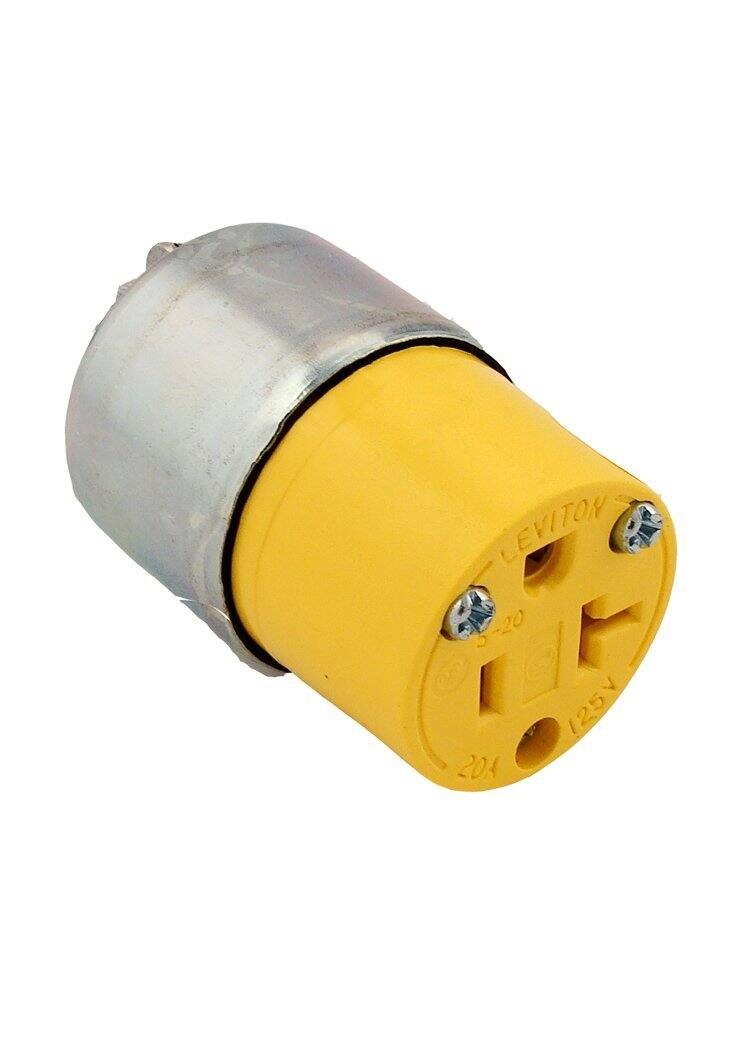 Leviton Commercial Armored Ground/Straight Blade Connector 5 20R 2 Pole ...