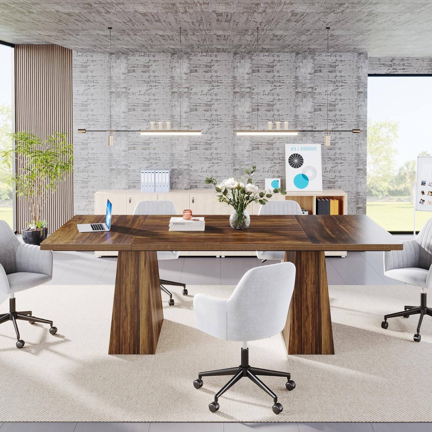 APRILSOUL 63in Large Home Office Computer Workstation with Sturdy ...