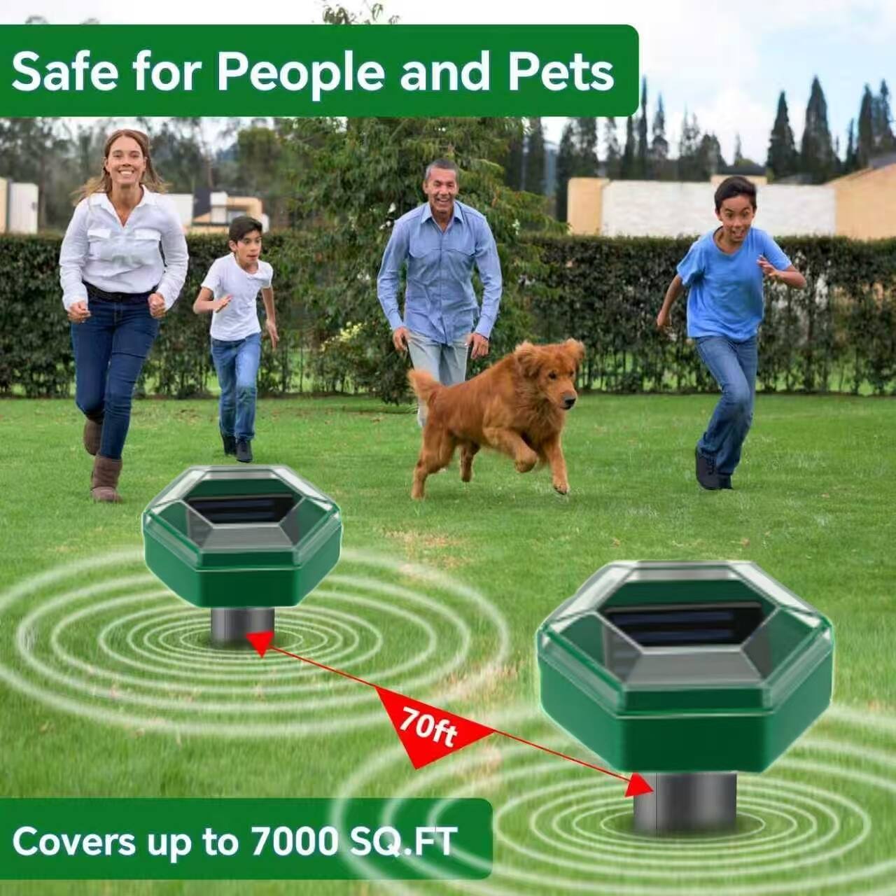 1pc Solar Powered Ultrasonic Repellent Spikes Drives away moles, snakes ...