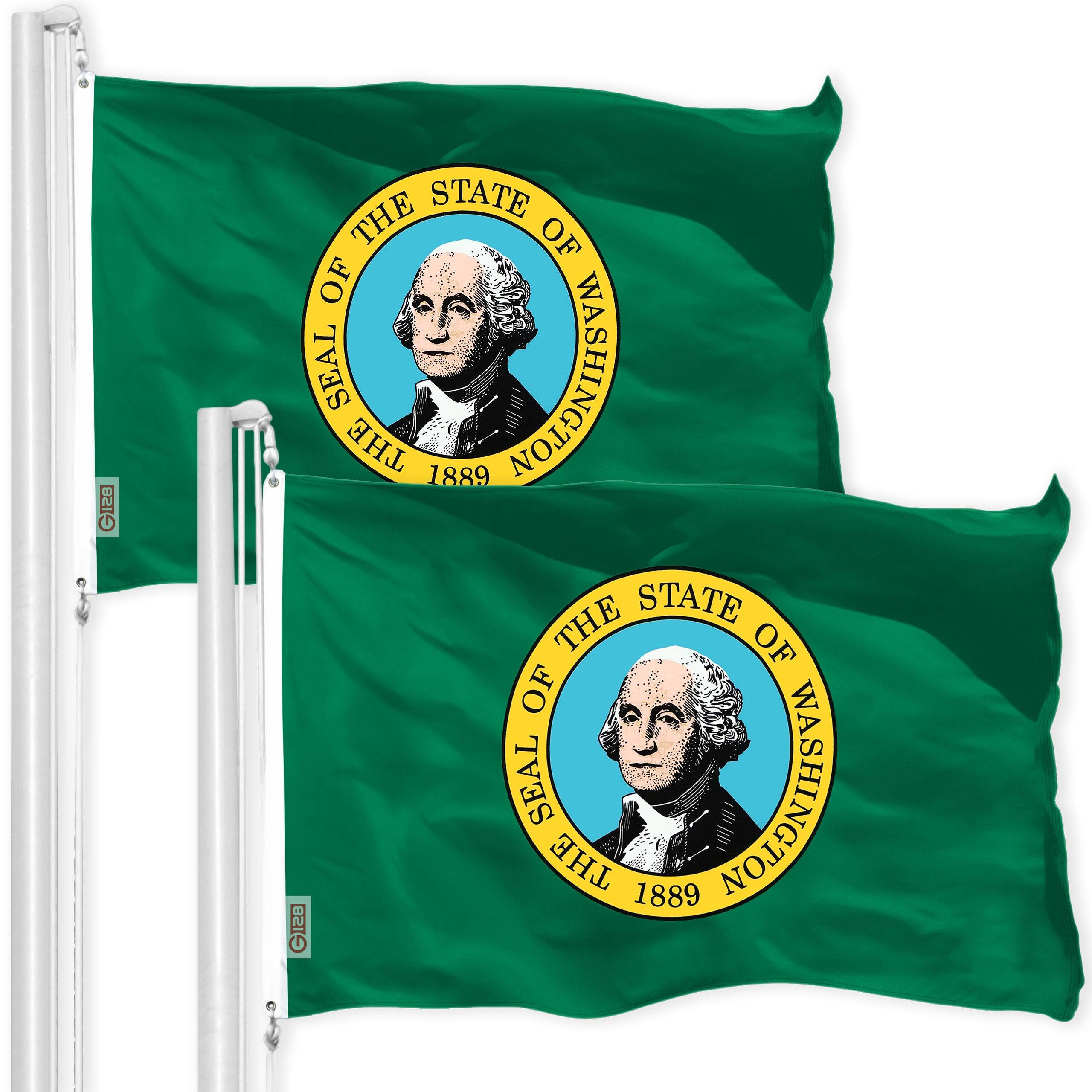G128 Washington State Flag 3x5 ft 2 Pack 150D Printed Polyester ...