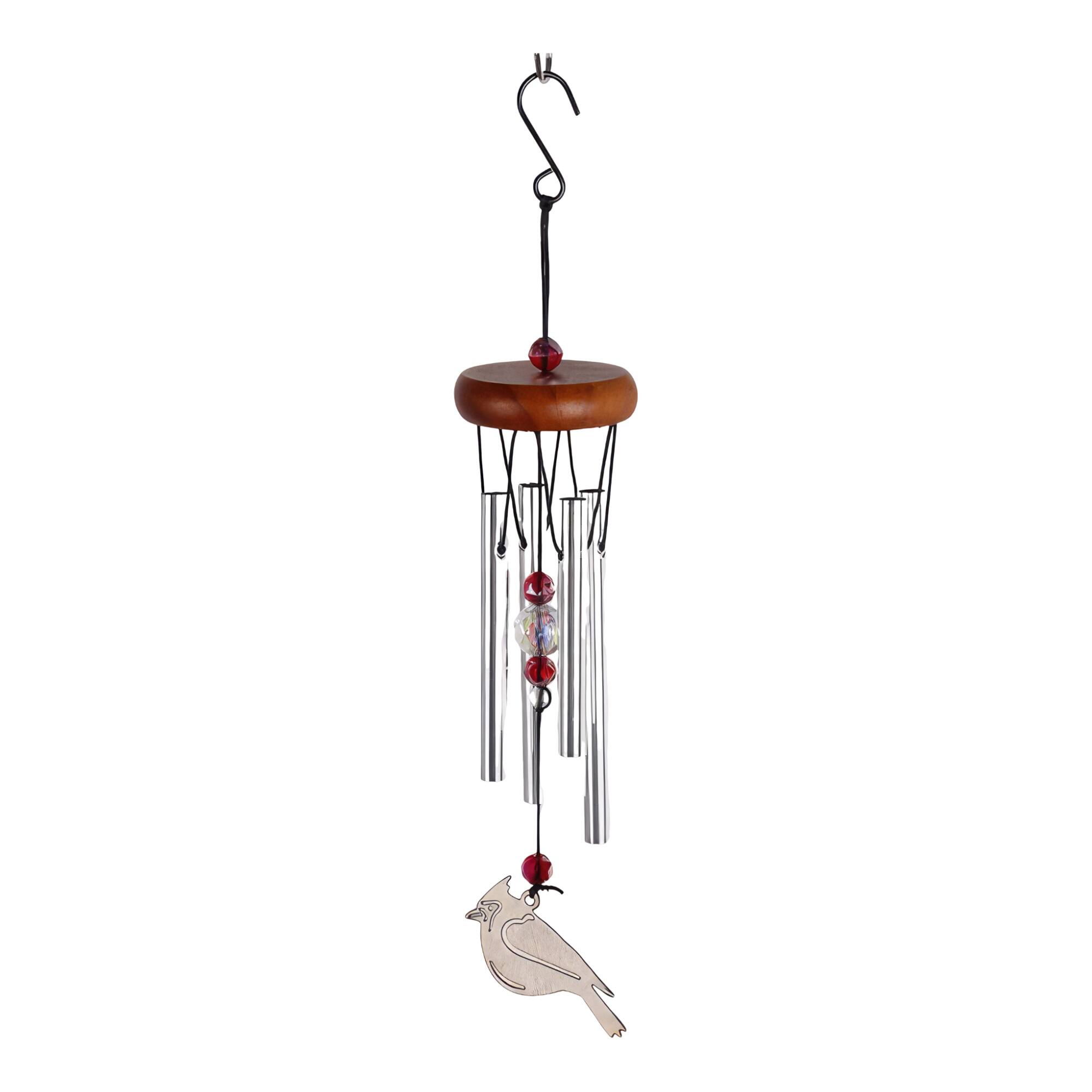 FC Design 11" Long Cardinal Wood Top Wind Chime Outdoor Patio or Garden ...