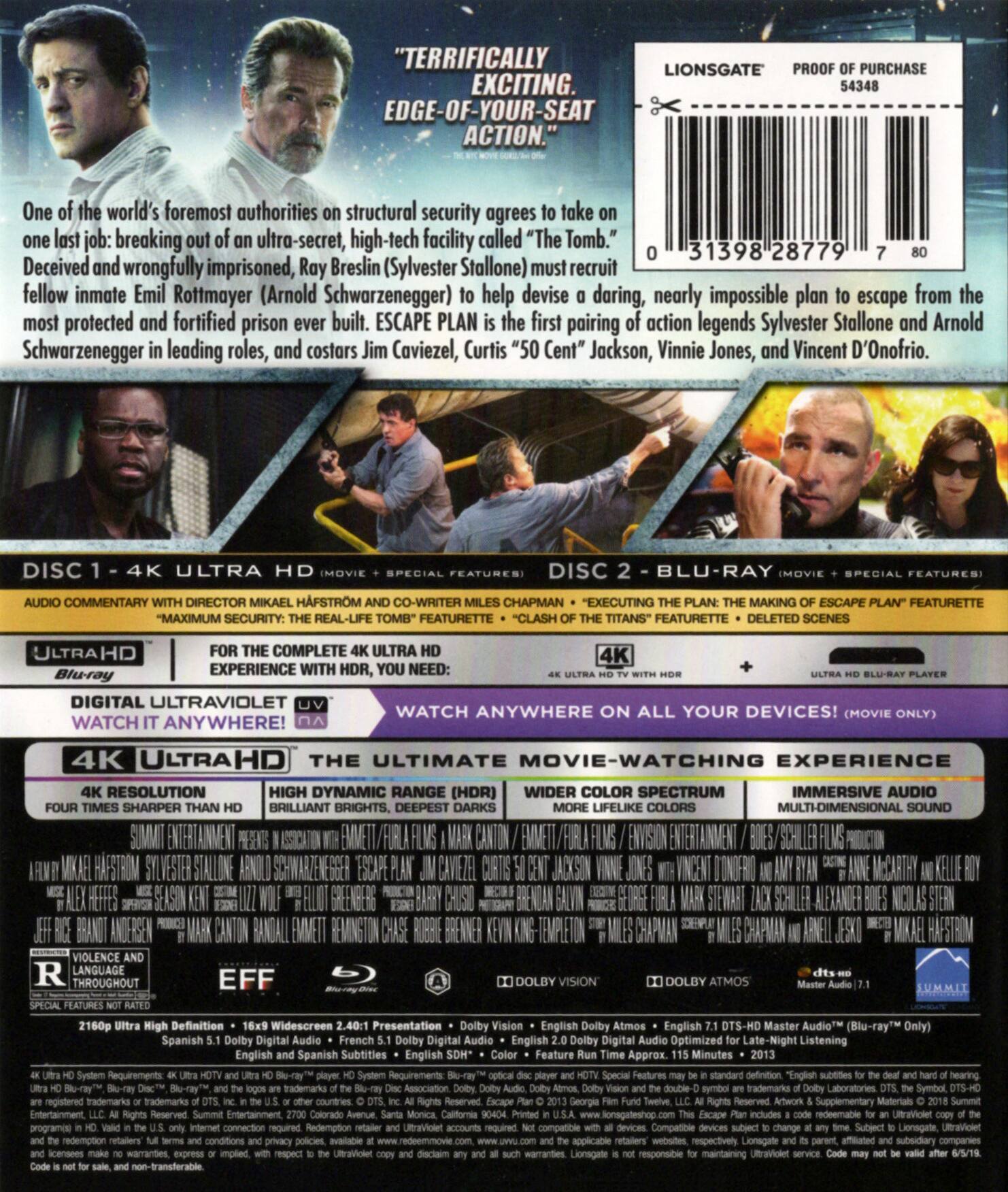 Escape Plan 4K Blu Ray [Standard] [4K Ultra HD Blu ray] - Best Buy