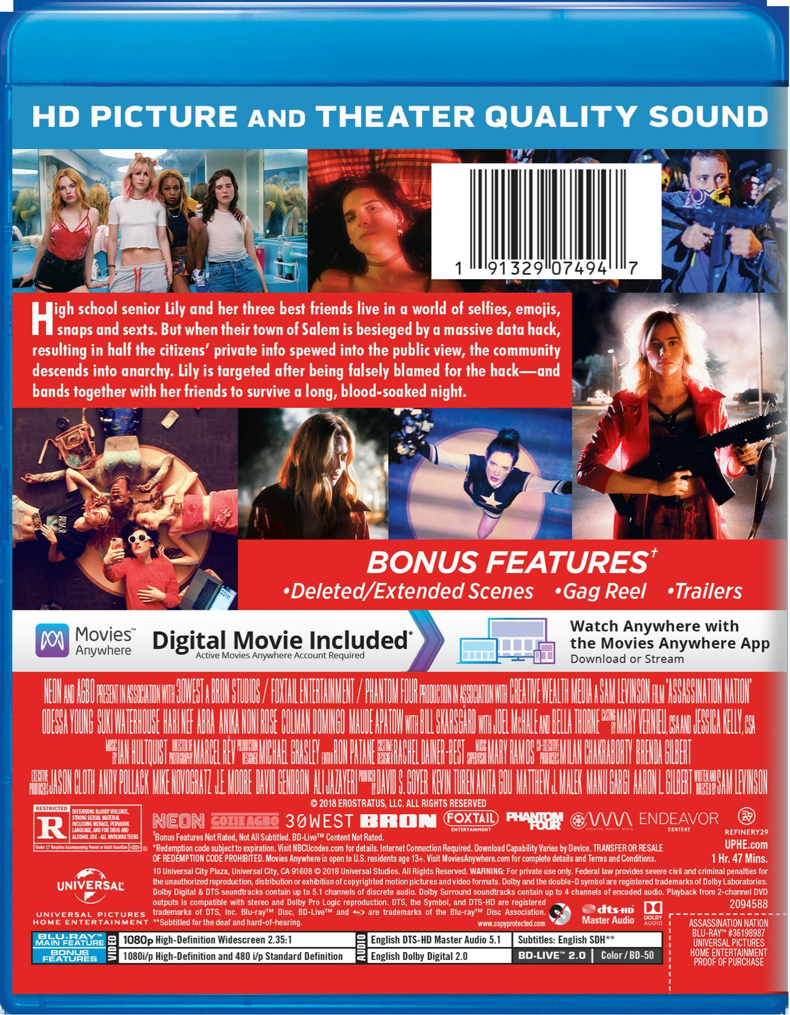 Assassination Nation (Blu ray + Digital HD) [Blu ray] [Standard] - Best Buy