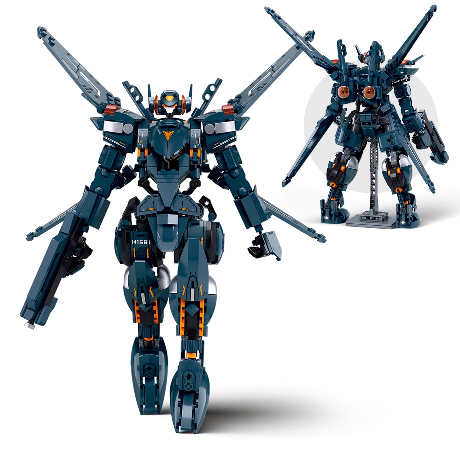 EZTW1 Artillery Mech Robot Transforming Building Blocks Set For Adults City Warrior Justice ...