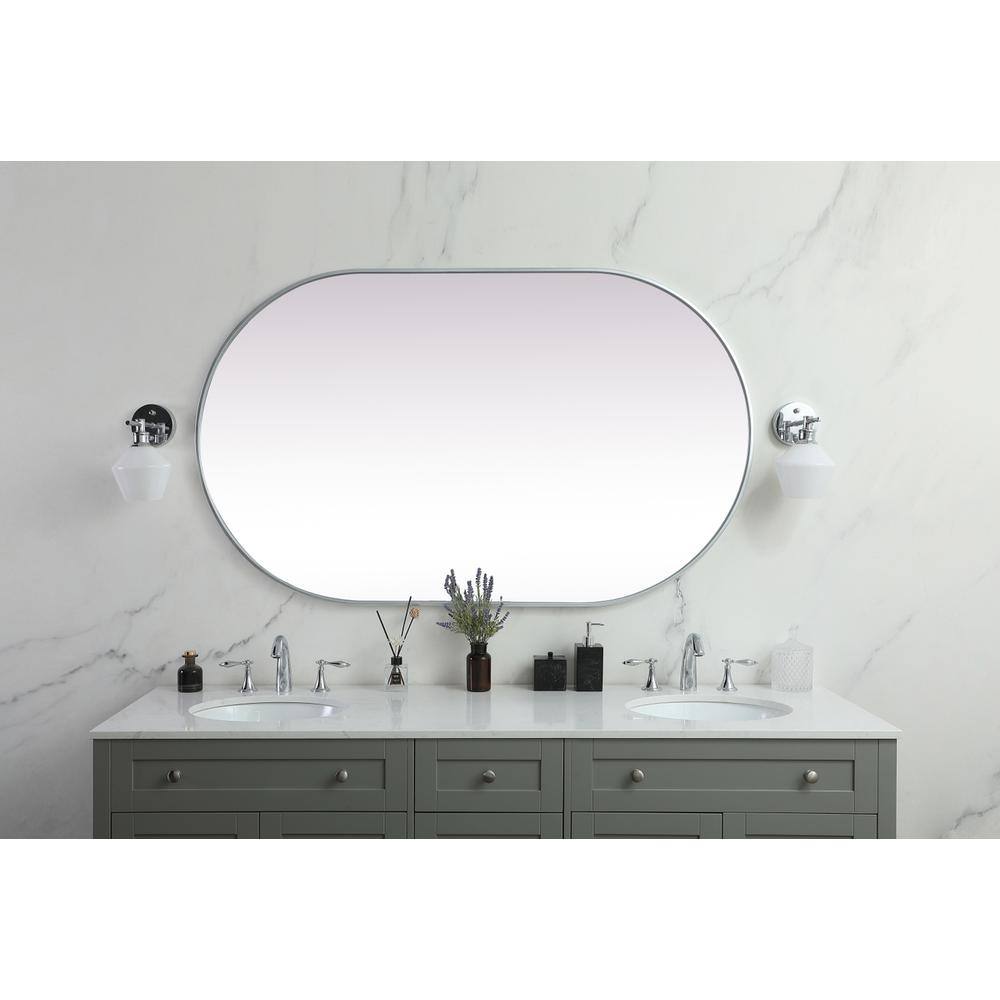 Elegant Decor Metal Frame Oval Mirror 36x60 Inch Silver BG3608434 ...