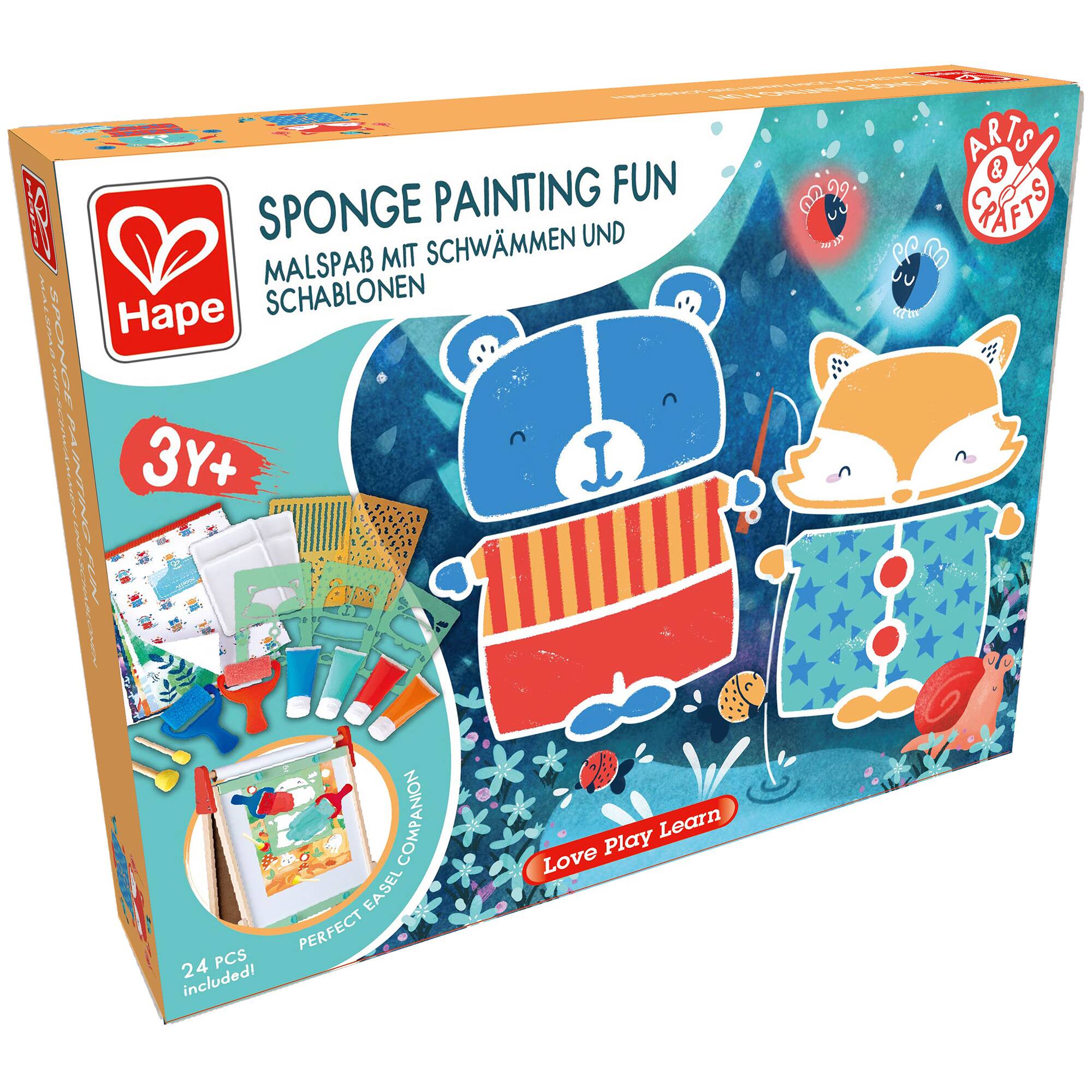 Best Buy: Hape Hape: Sponge Painting Fun 24pcs, 6 Activities Art Set, 3 ...