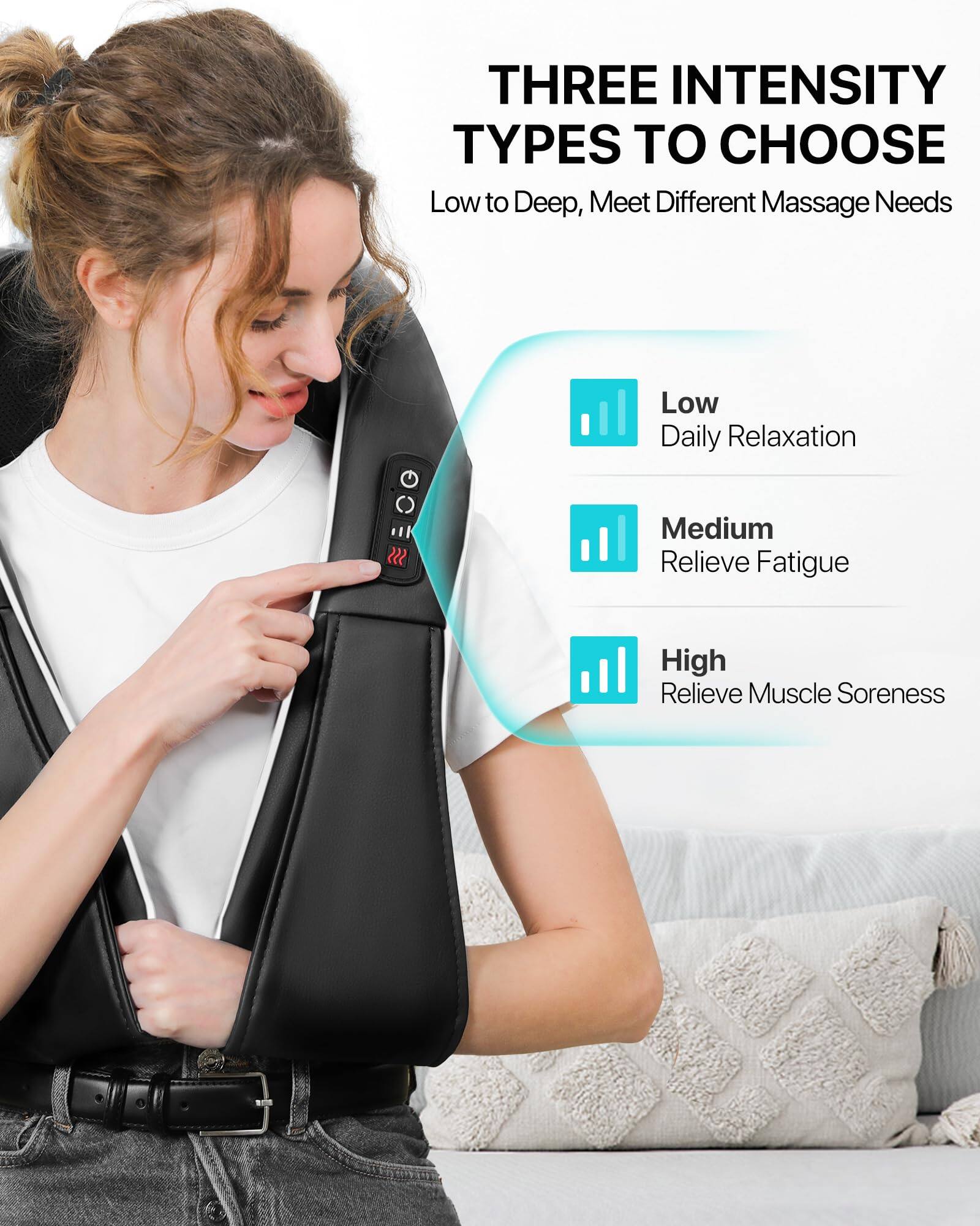 Live At Space 8 Node Shiatsu Neck & Shoulder Massager with Heat, 3D ...