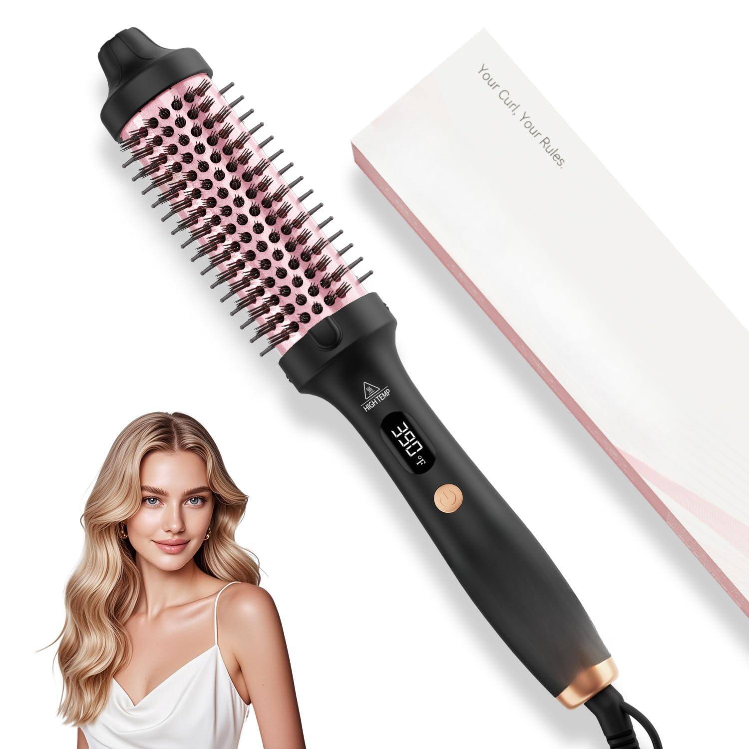 VEGA AUTOMOTIVE Thermal Brush Curling Iron For Long Dry Hair Heated ...