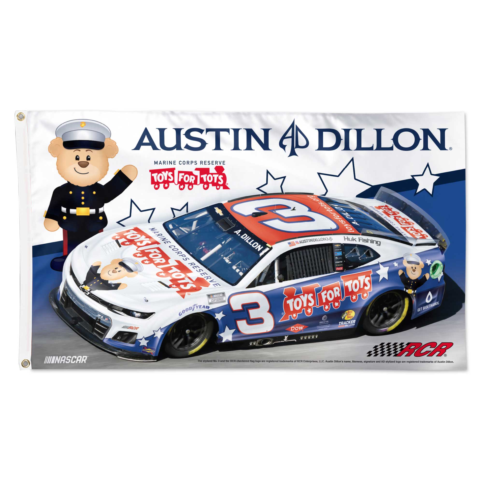 WinCraft Austin Dillon Toys For Tots 3' x 5' One Sided Deluxe Flag ...