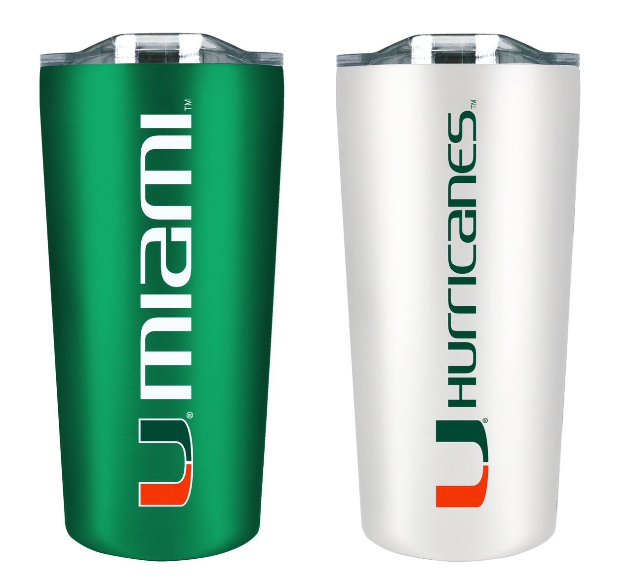 The Fanatic Group Miami Hurricanes 18oz. Soft Touch Tumbler Two Piece ...