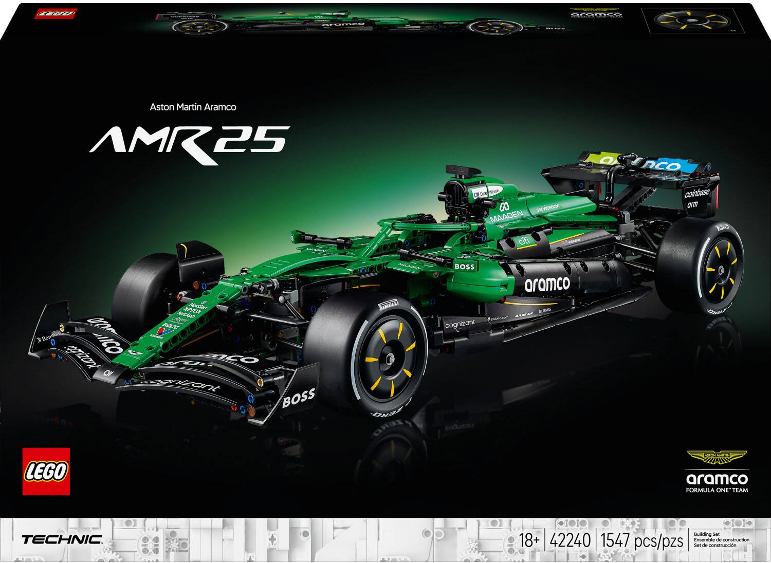 LEGO Technic Aston Martin Aramco AMR25 F1 Car 42240 6588594 - Best Buy