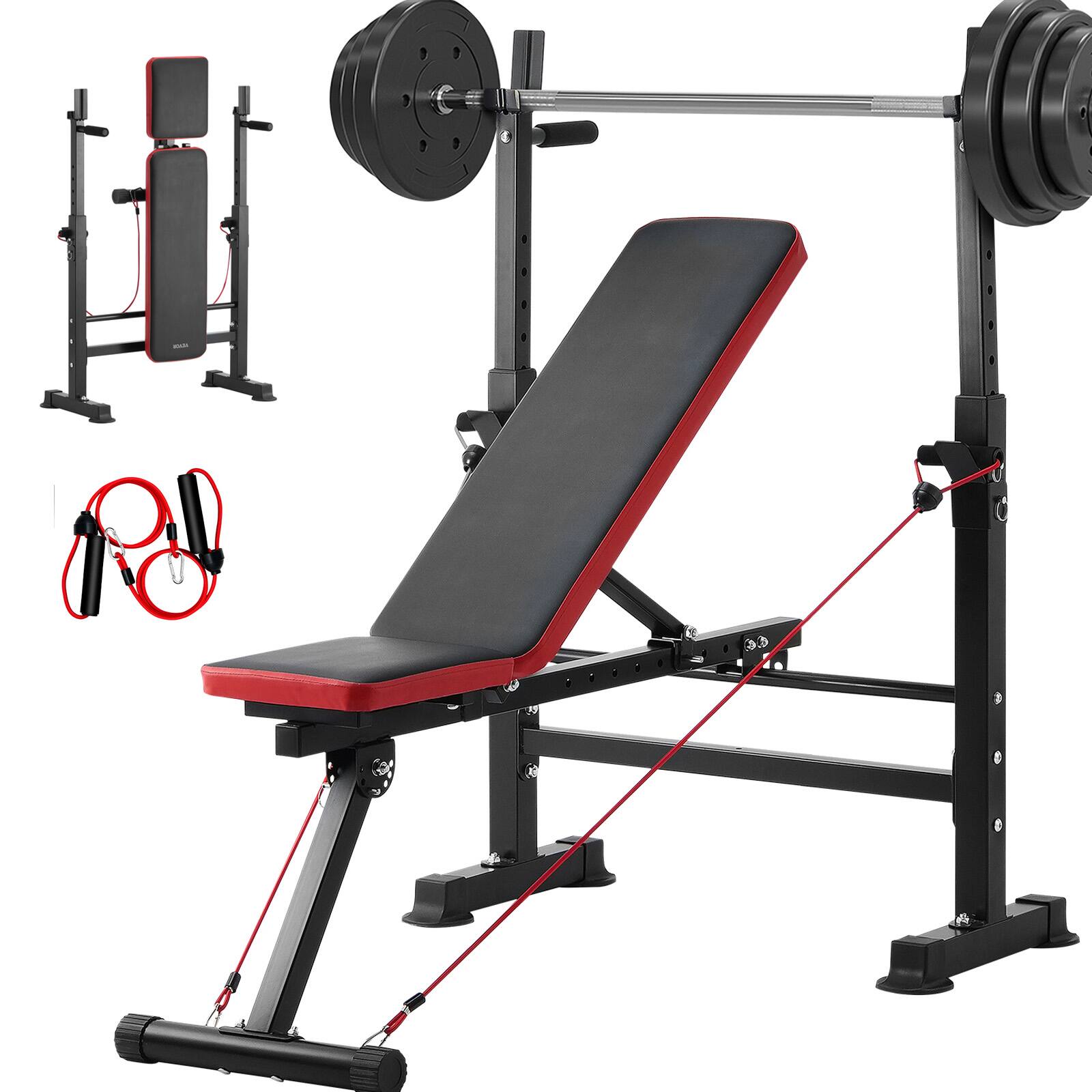 VEVOR 6 in 1 Weight Bench Set, 600lbs Adjustable Workout Bench Press ...