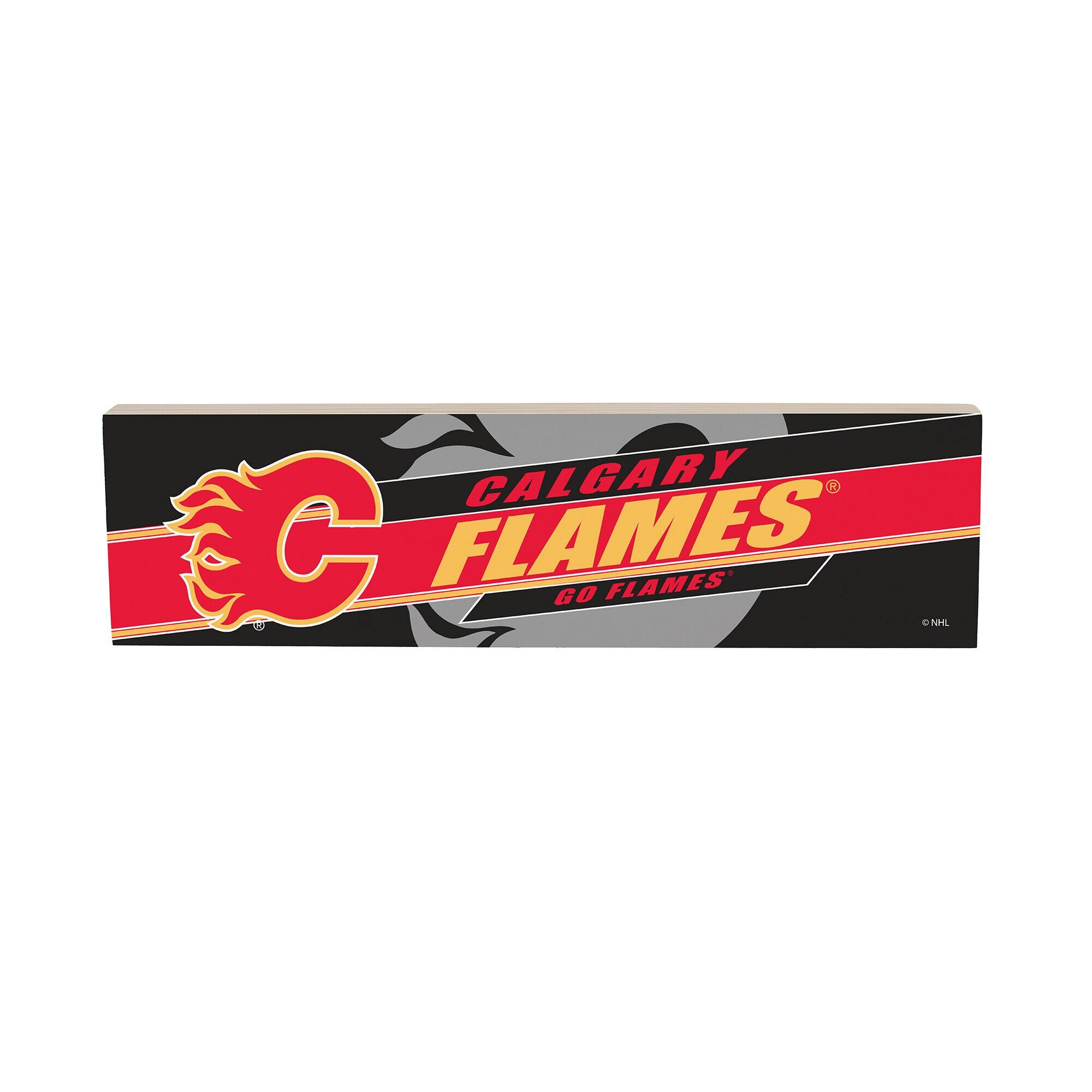 Evergreen Enterprises Calgary Flames 5" x 18" Shadow Logo Wood Mantle ...
