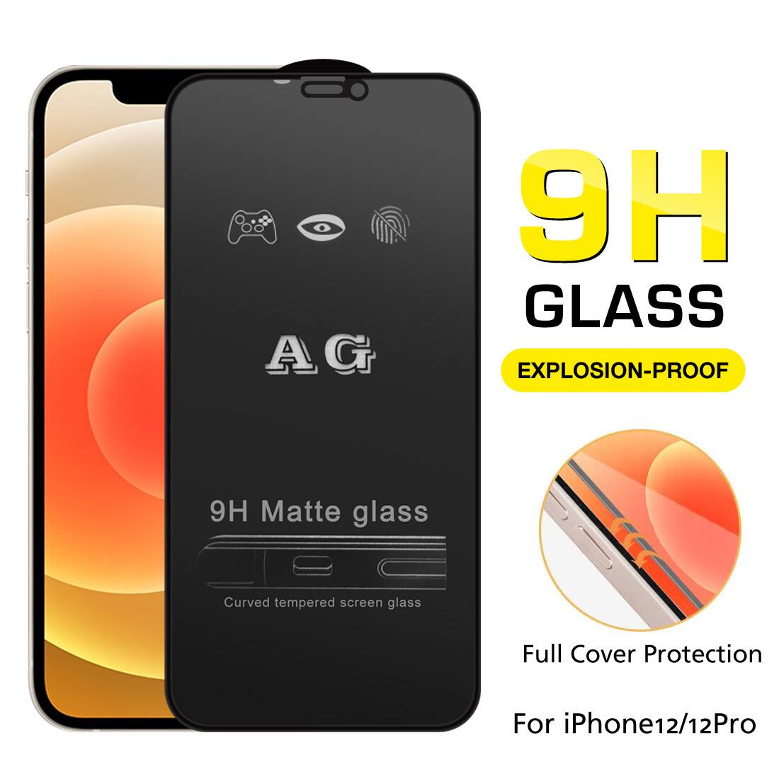 Alpha Digital AG Screen Protector for iPhone12/12Pro, 9H Tempered Glass ...