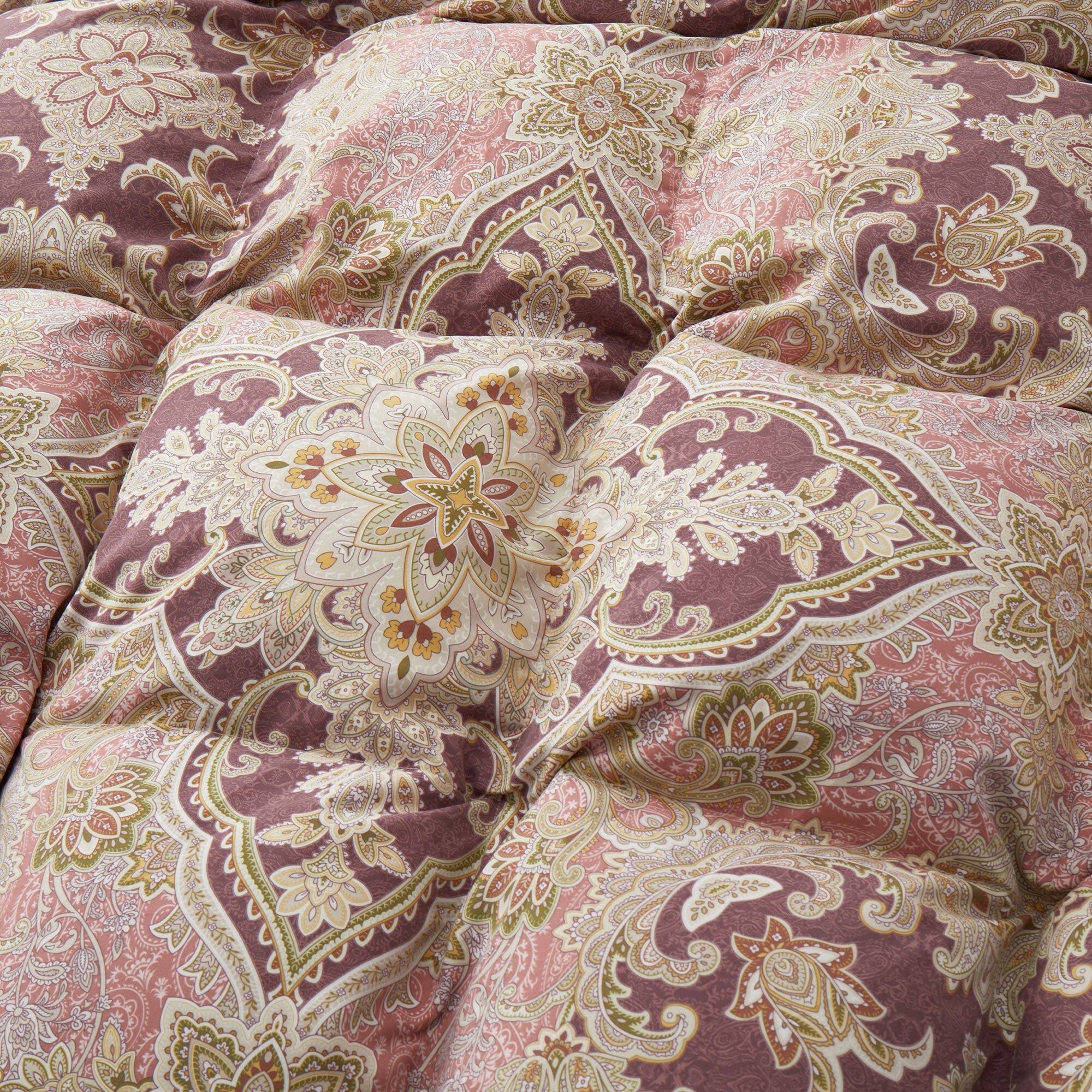 Peace Nest All Season Paisley Floral Goose Feather Fiber Comforter ...
