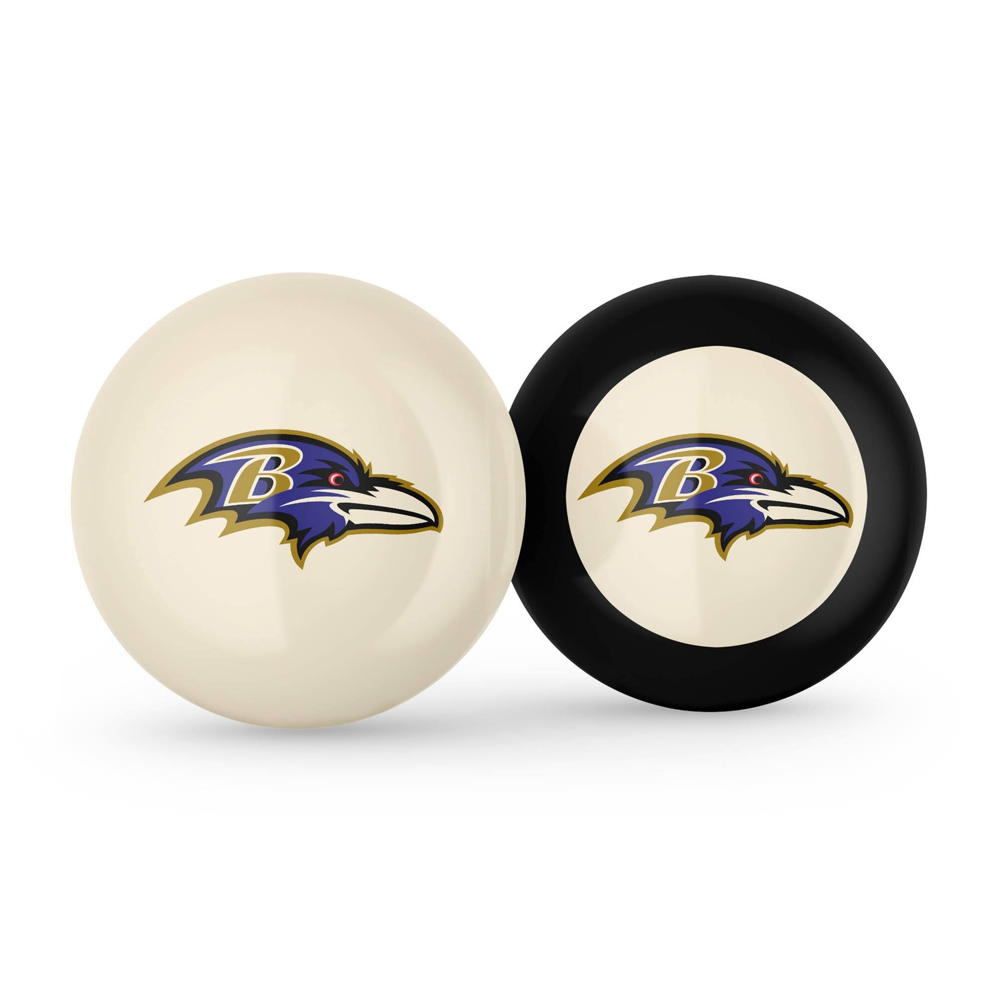 Imperial Baltimore Ravens Logo Cue Ball & 8 Ball Combo Set White ...