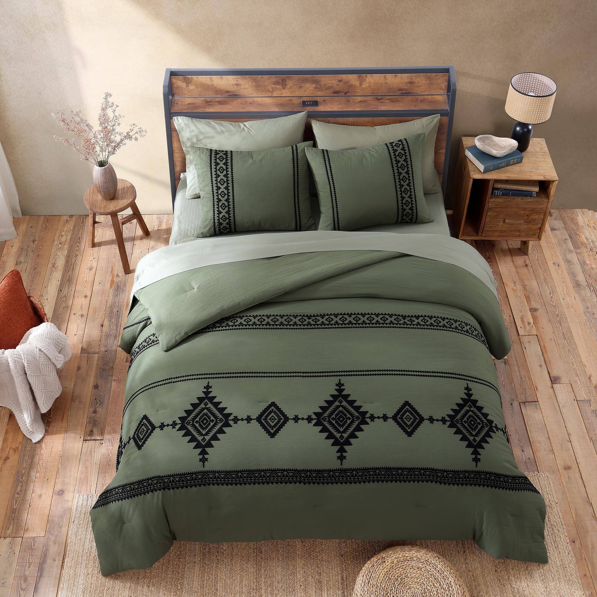 Cedar Assembly Embroidery Comforters Set 7 Pieces Farmhouse Western ...