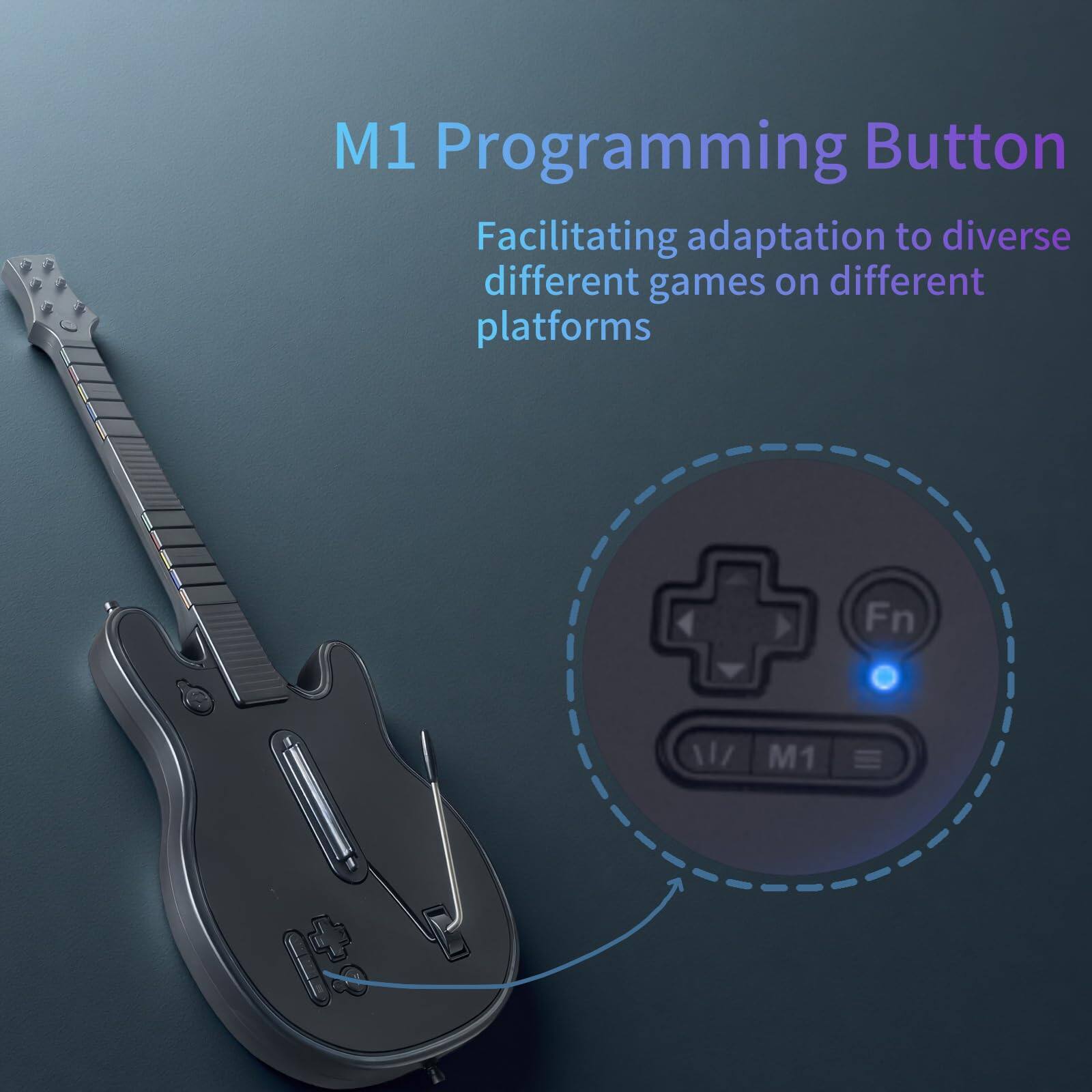 Dazzling Pops guitar controller for ps4 ps3 pc rechargeable game with ...