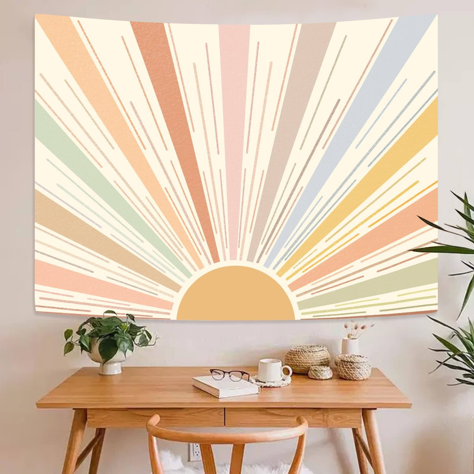 Paradigms Interiors Boho Sun Tapestry Wall Hanging Retro 70s Abstract ...