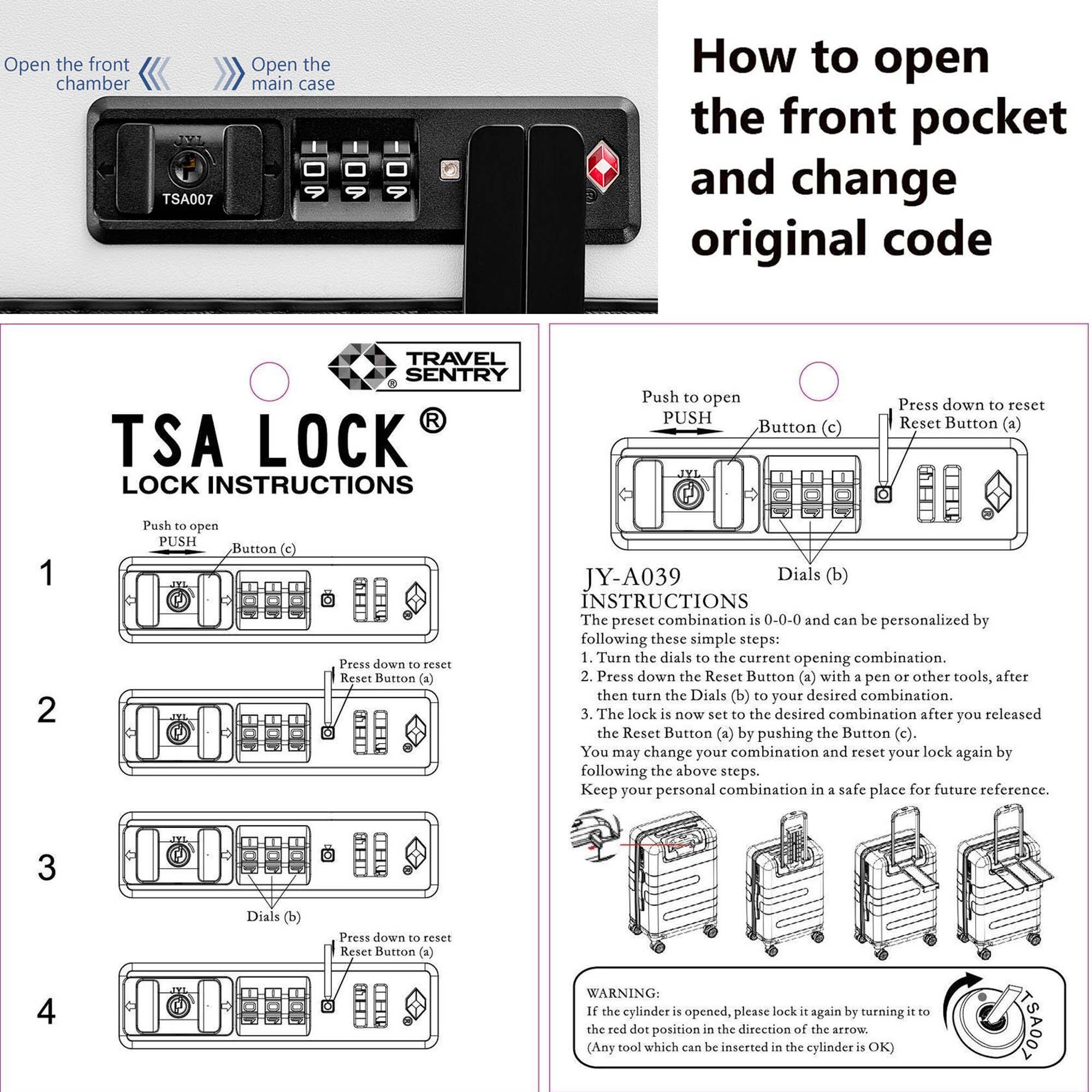 Costway 20" Carry on Luggage PC Hardside Suitcase TSA Lock with Front ...