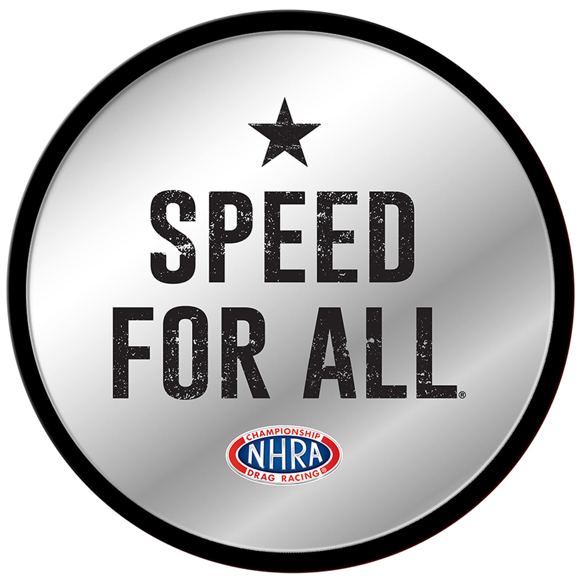 The Fan Brand NHRA Speed For All 17.5" Modern Disc Mirrored Wall Sign ...