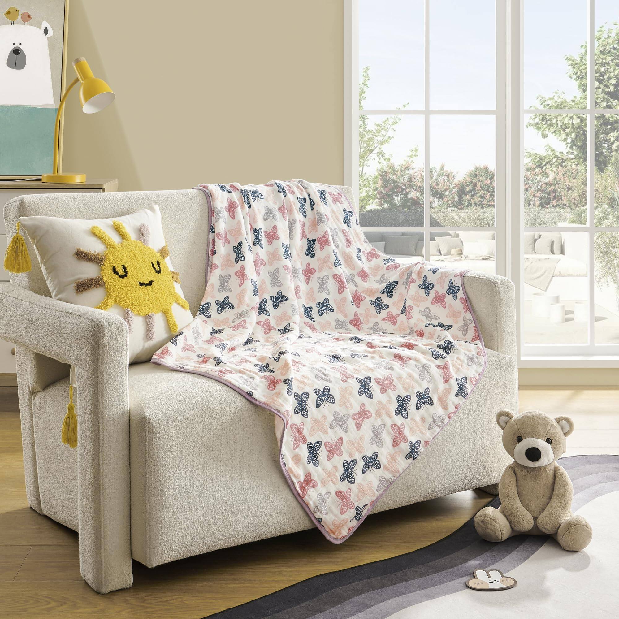 Dapper Styles Muslin Blanket Thicker 47x47 Cotton Quilt For Butterfly ...