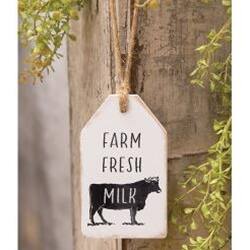 BreeBe *Farm Fresh Milk Wood Tag Black, Grey G65222 - Best Buy