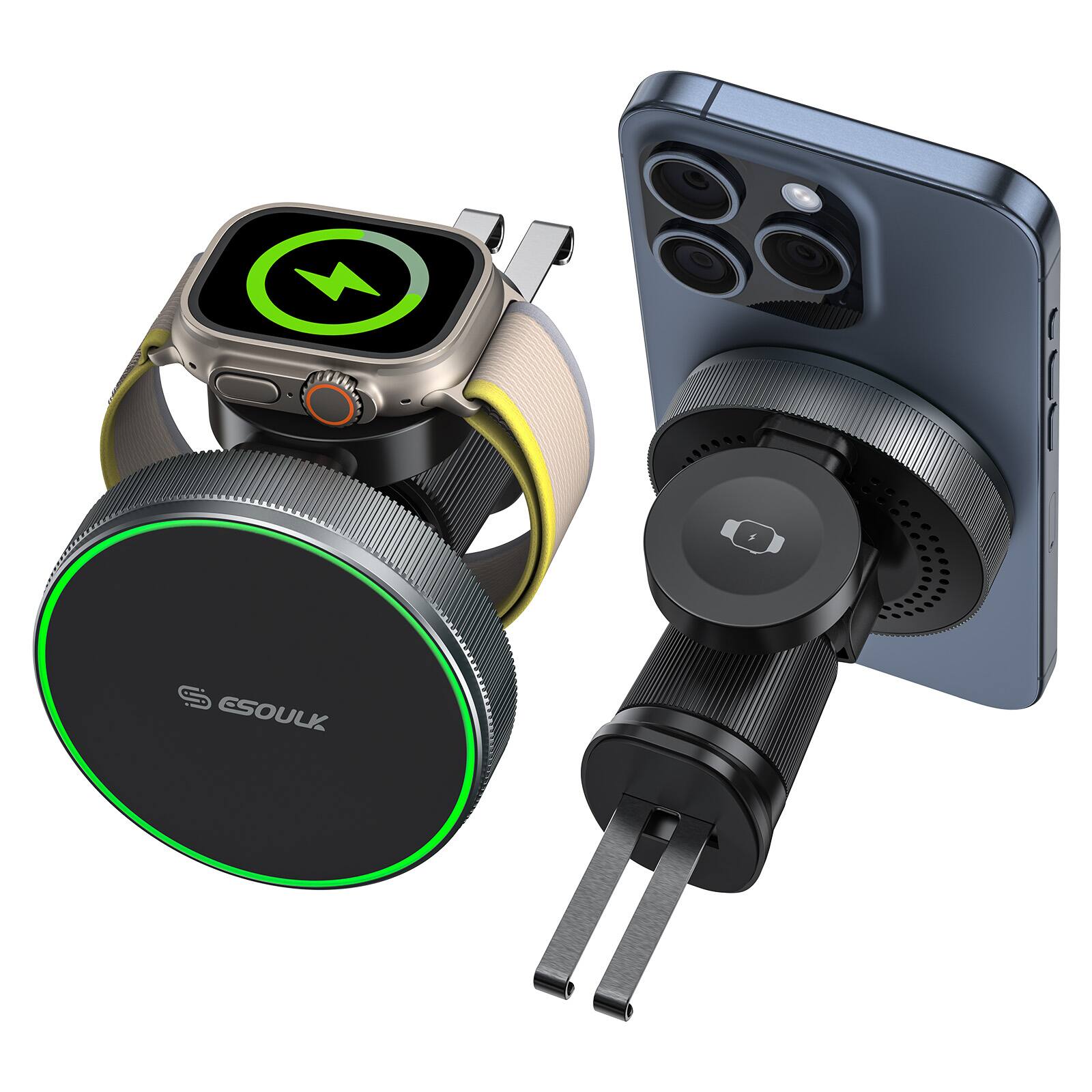 Esoulk 2 in 1 15W Magsafe Compatible Magnetic Wireless Charger and Air ...