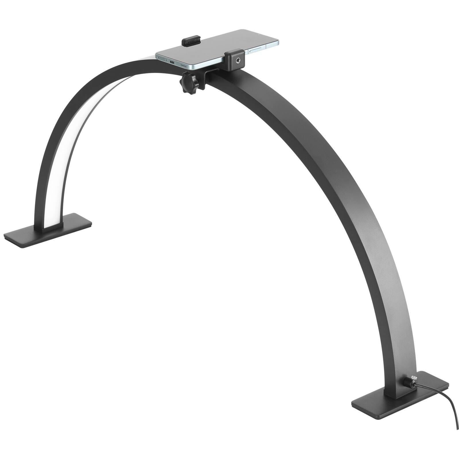 VEVOR Nail Desk Light, 30 W Half Moon Desk Lamp with Phone Holder ...