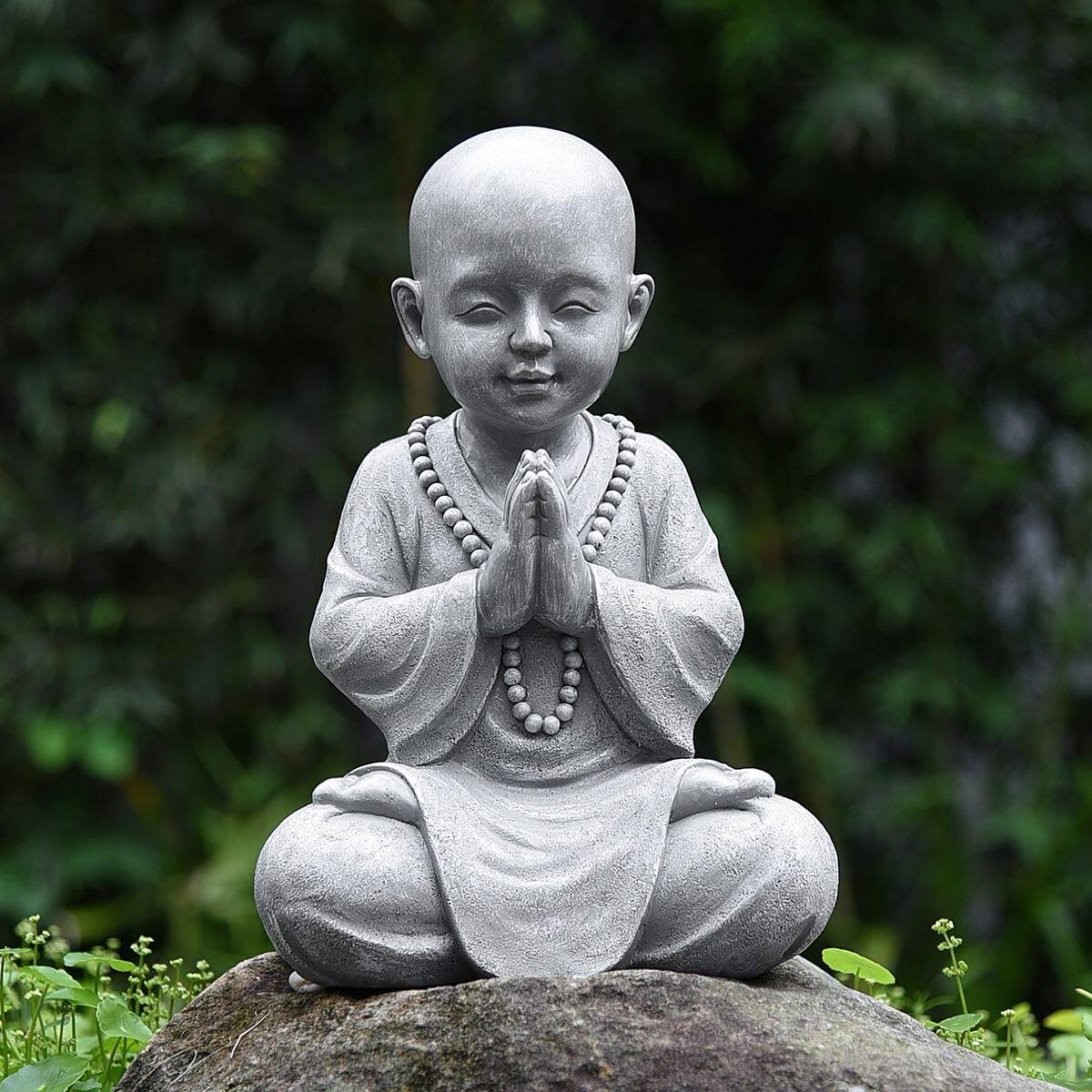 ThinkLink Electronic Meditating Buddha Statue Figurine Zen Garden Monk ...