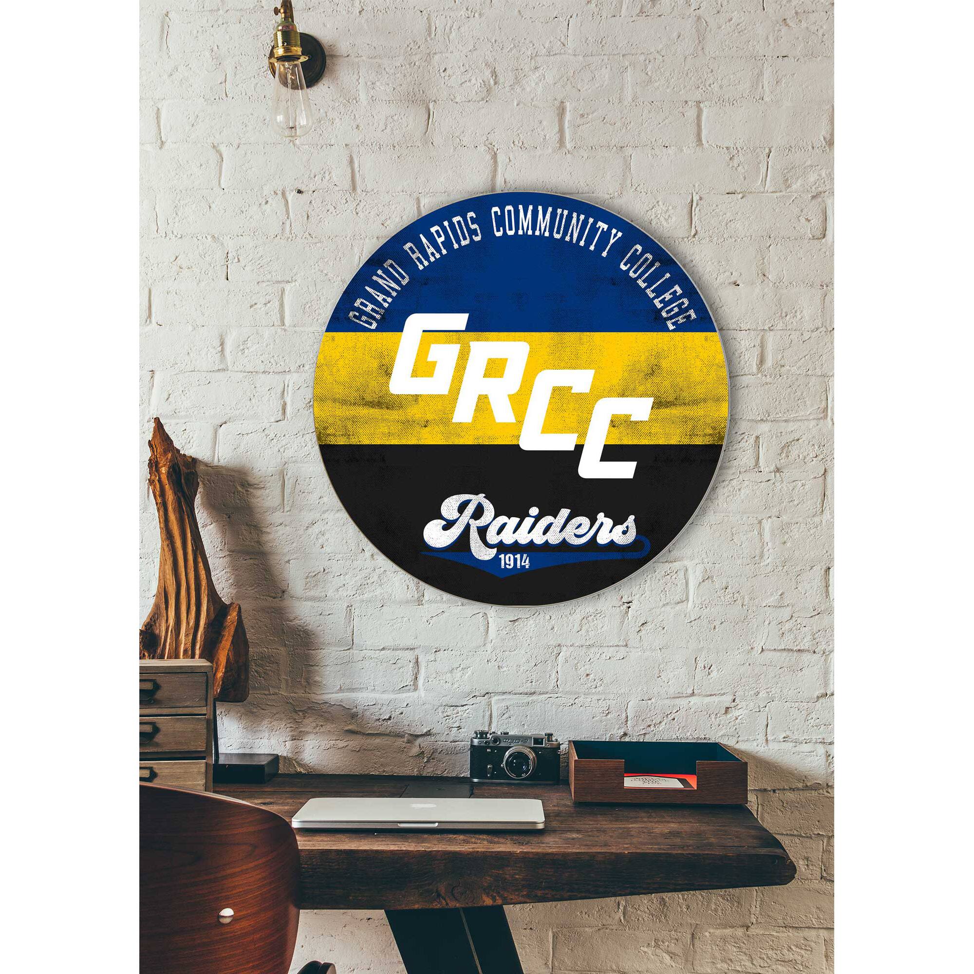Jardine Grand Rapids Raiders 20'' x 20'' Retro Logo Circle Sign Navy ...