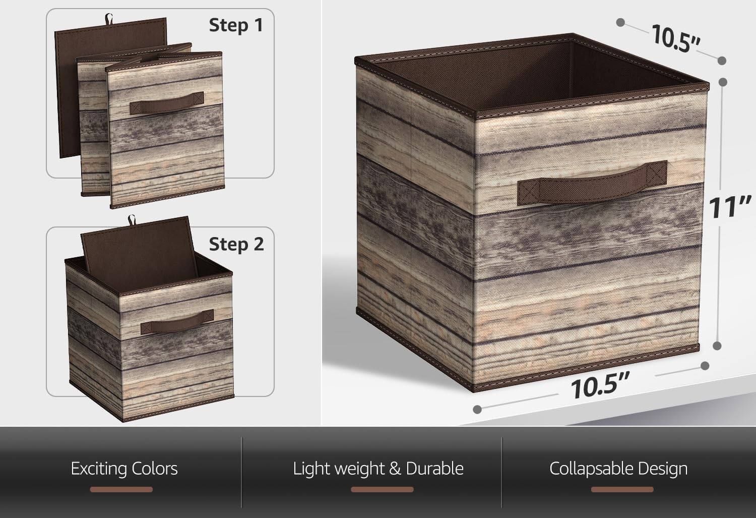 Sorbus Foldable Storage Cubes, 6 Fabric Baskets for Organizing Pantry ...