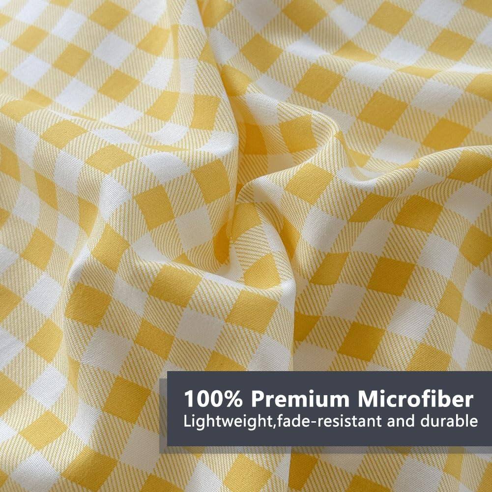 Dapper Styles Gingham Ruffle Sheet Set Soft Pre washed Microfiber Plaid ...