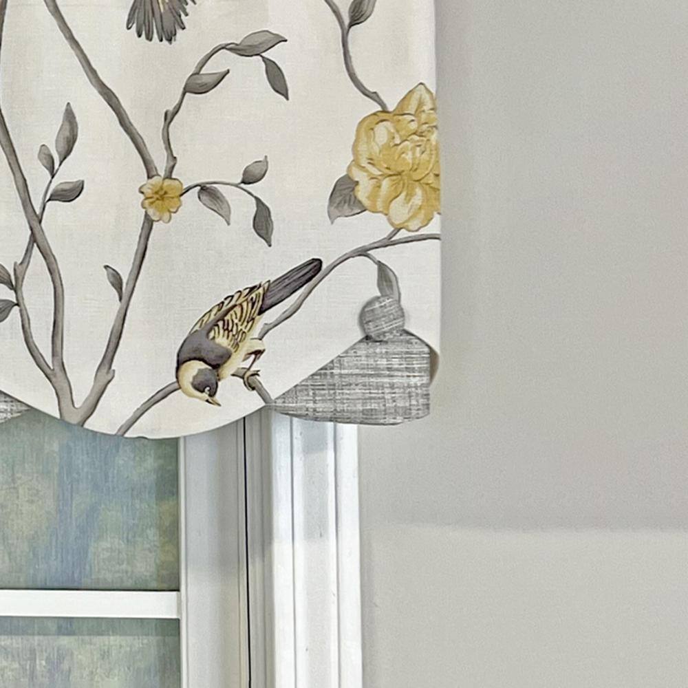RLF Home Trend Bird Petticoat Valance 3"Rod Pocket, Contrast Bottom ...