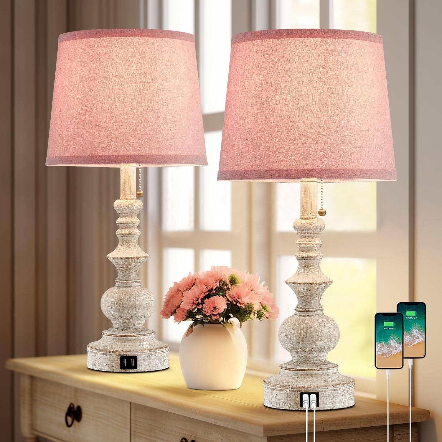 Cozy Serene white light lamp USB contemporary modern resin Table Lamps ...