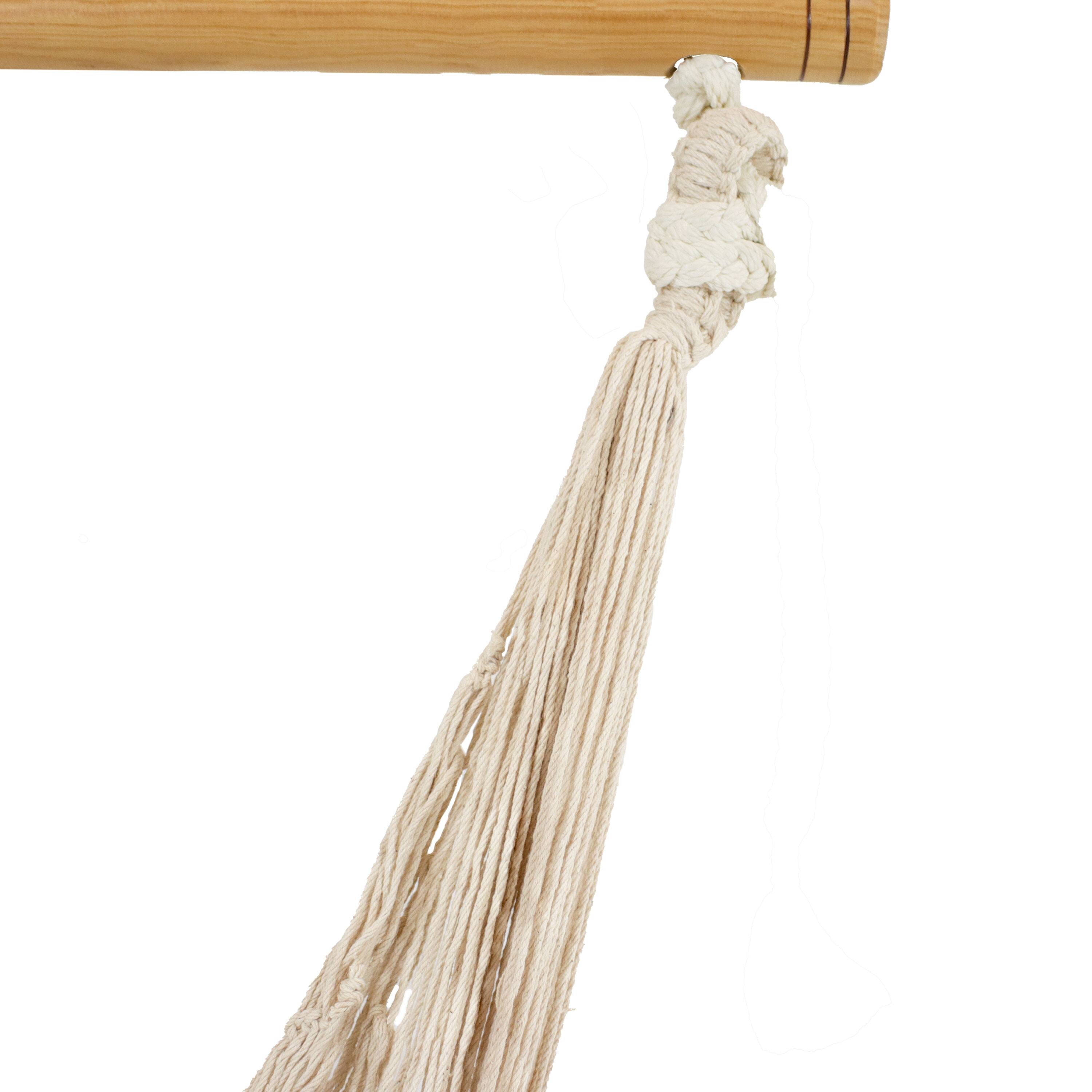 Sunnydaze Extra Large Mayan Cotton/Nylon Rope Hammock Chair Beige ...