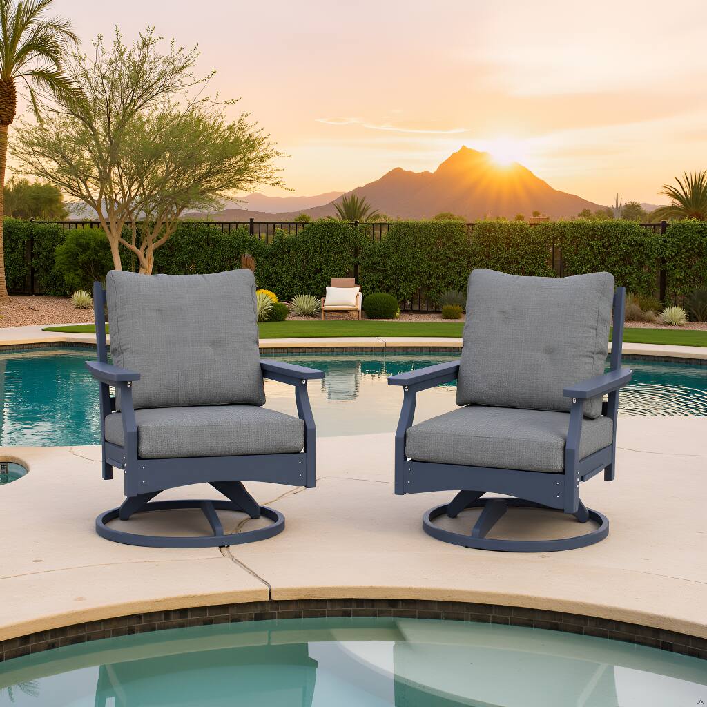 LuXeo Aspen Rock/Swivel Deep Seating Chairs (Set of 2) Gray/Gray ...