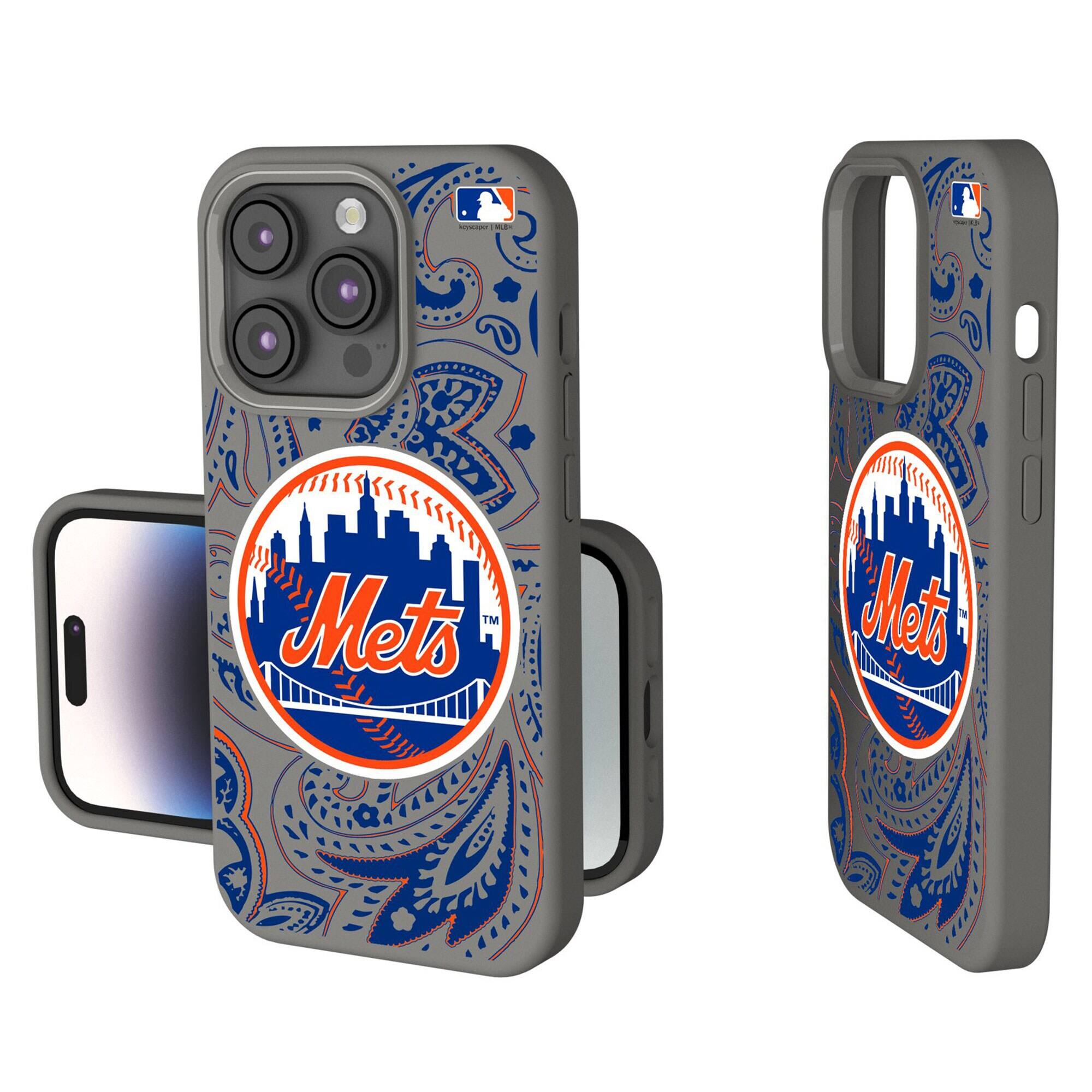 Keyscaper MLB New York Mets Paisley iPhone Soft Touch Case 14 Pro Gray ...