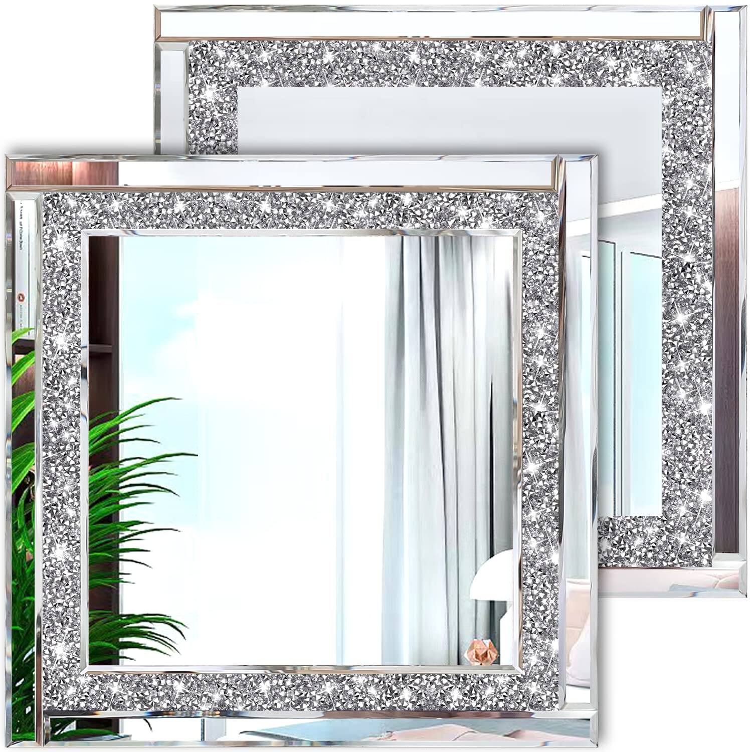 Comfort Essence Crystal Crush Mirror 12'' X Frameless Stylish Gorgeous ...