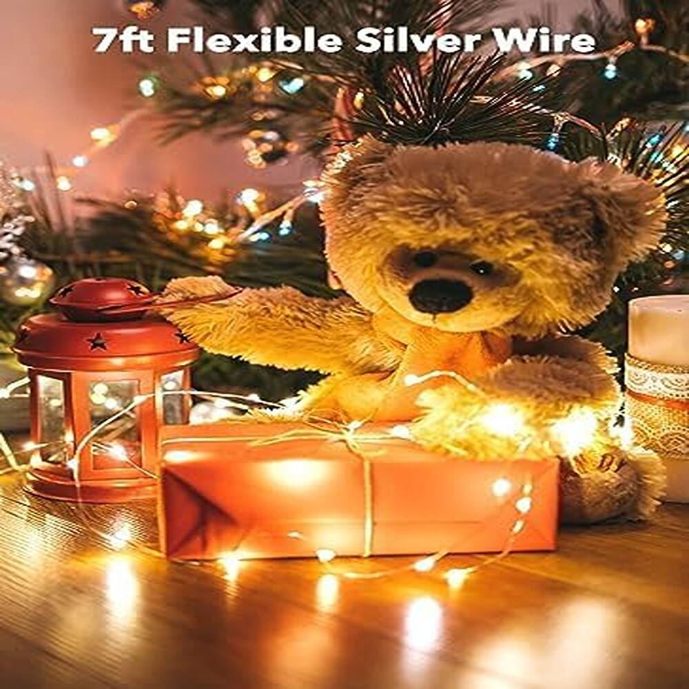 THIRSTY TURTLE 12pk Battery LED Fairy String Lights, 7ft 20LED Silver ...