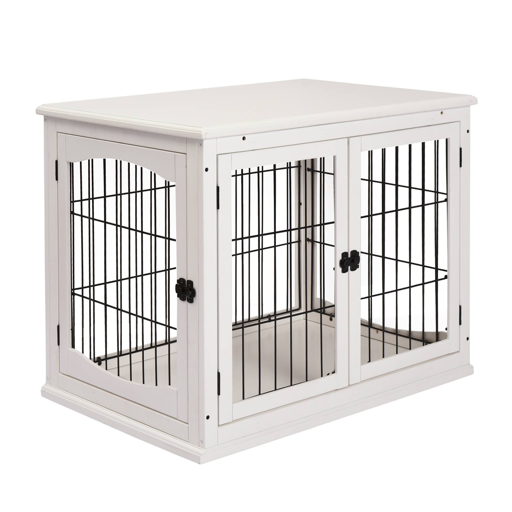 Siljoy Small Dog Crate End Table, 2‑Way Opening Sides with Lockable ...