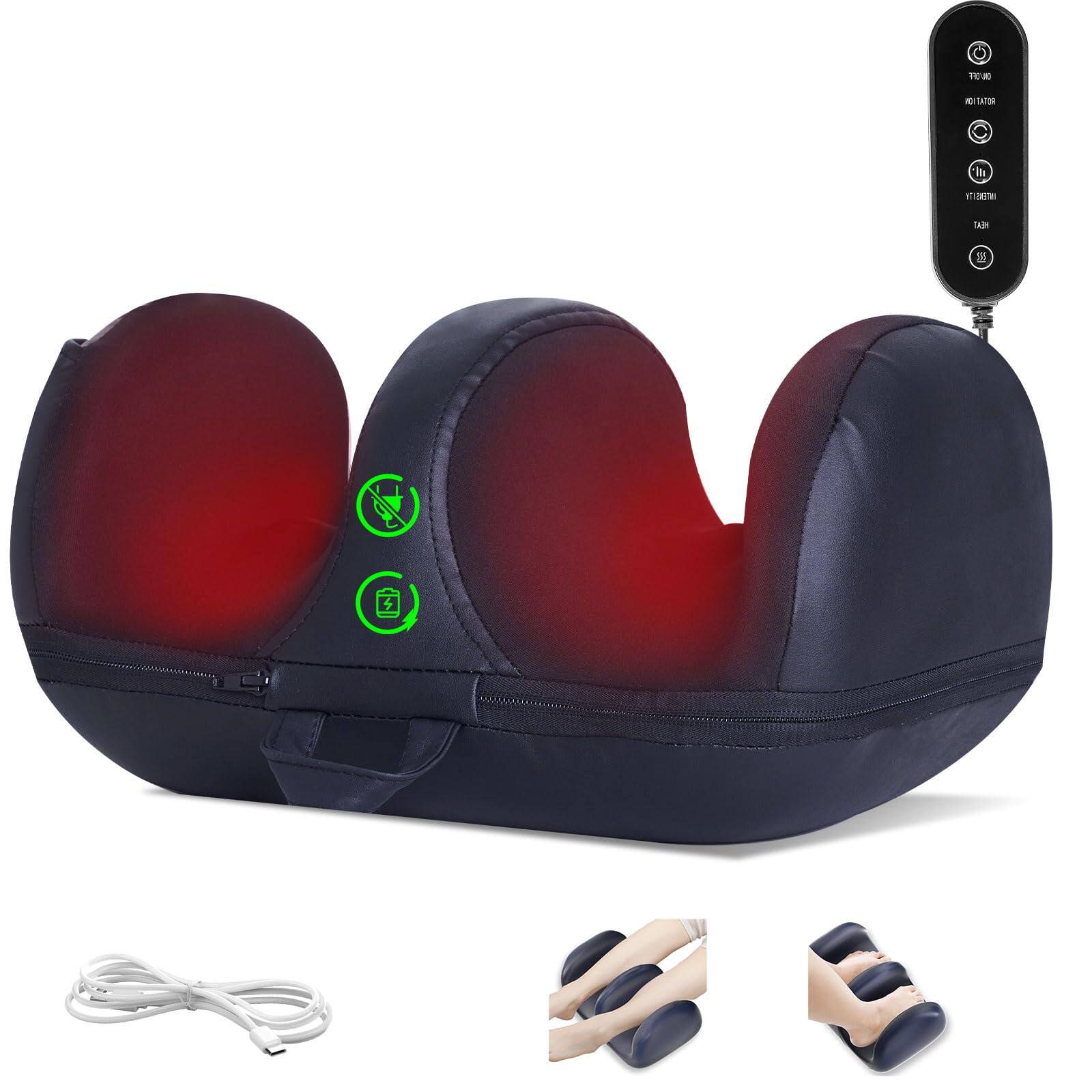 Live At Space Shiatsu Foot Massager with Heat, 3 Intensity Levels, Bi Directional, 122℉, Corded ...