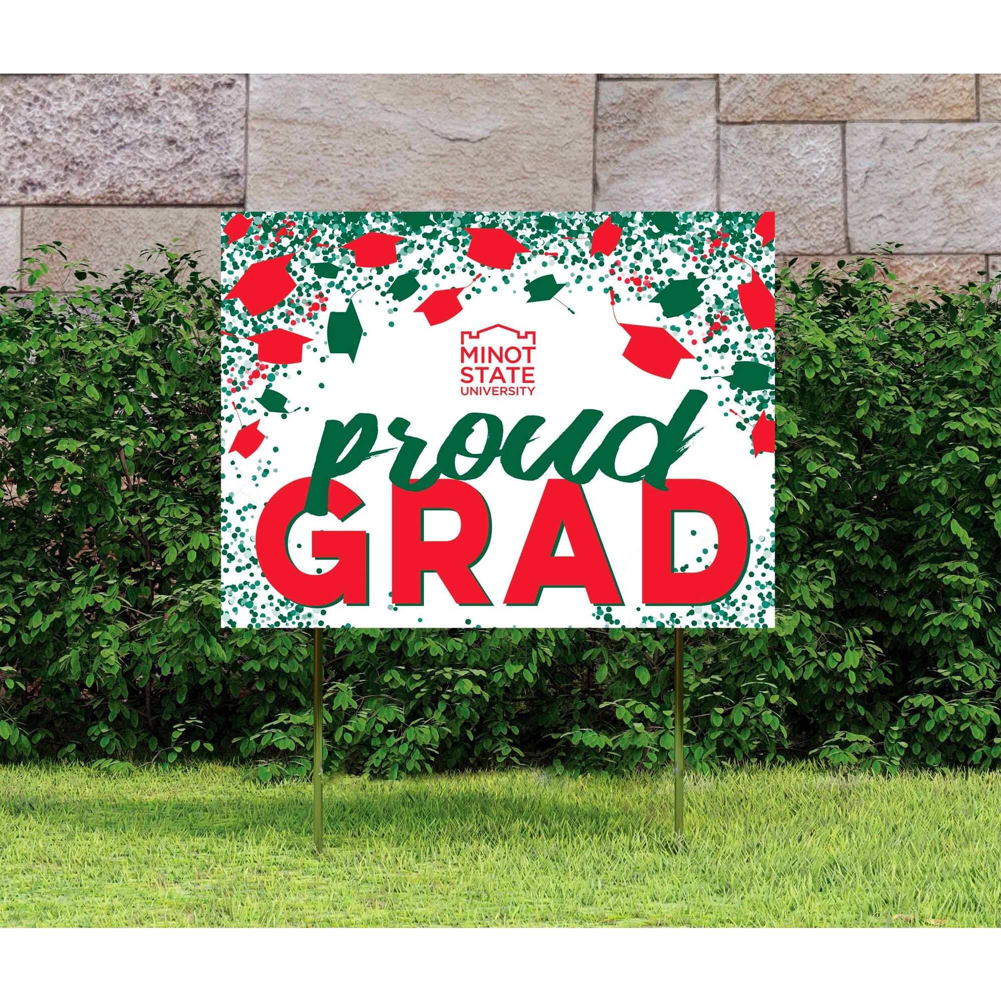 Jardine Minot State Beavers 18" x 24" Proud Grad Yard Sign White 200047236 - Best Buy