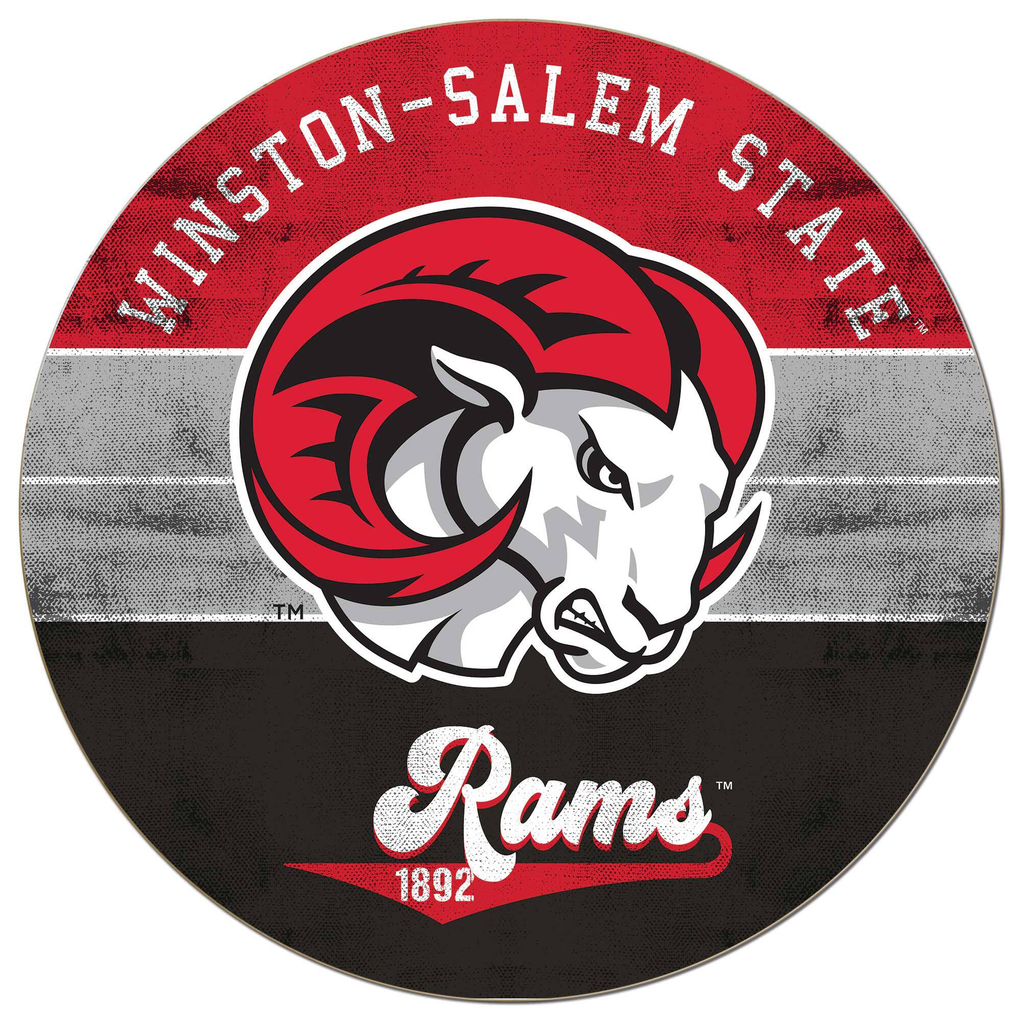 Jardine Winston Salem State Rams 20'' x 20'' Retro Logo Circle Sign Red ...