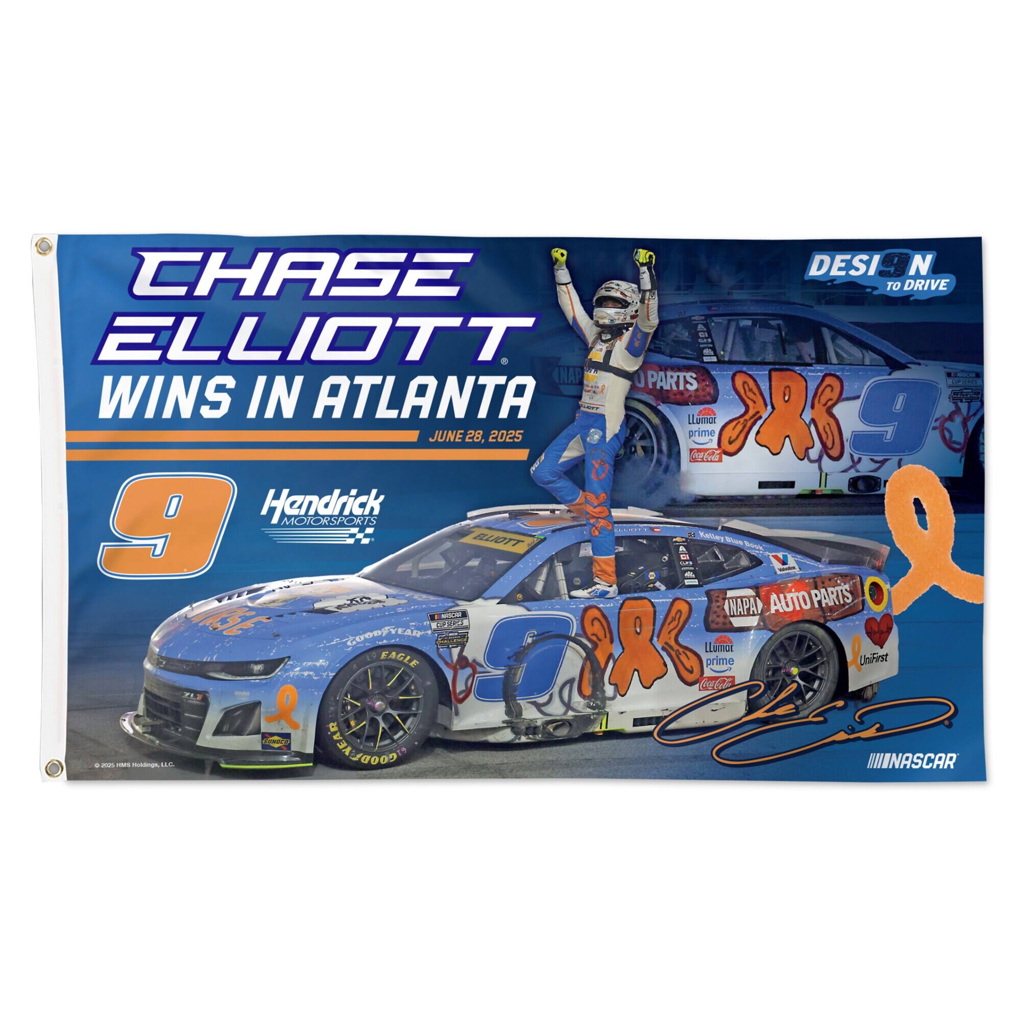 WinCraft Chase Elliott 2025 Quaker State 400 Race Win 3' x 5' One Sided ...